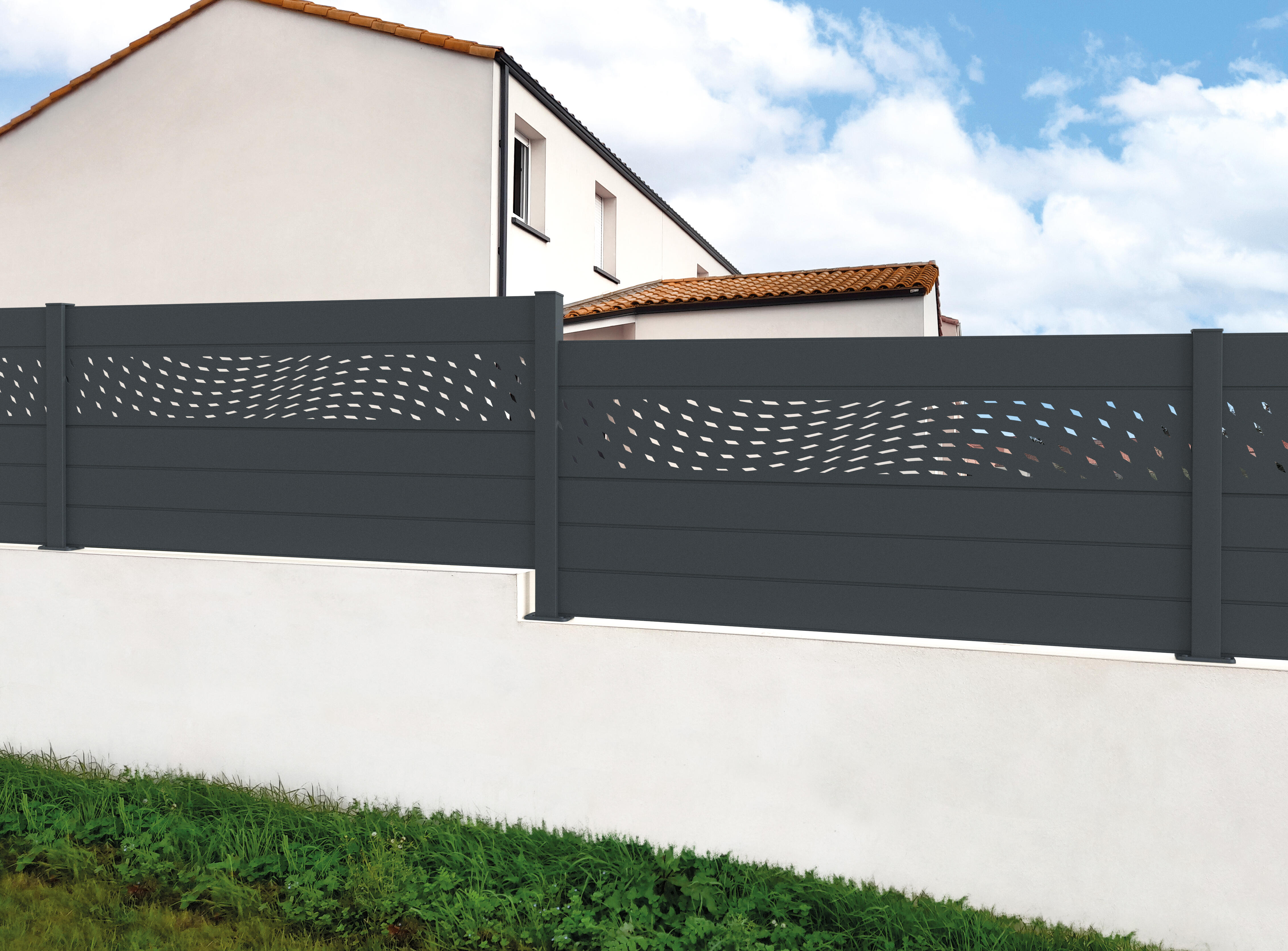 Lame décorative ALIZE pour clôture CLOSIUM, Gris l. 200 x H. 30 cm ...