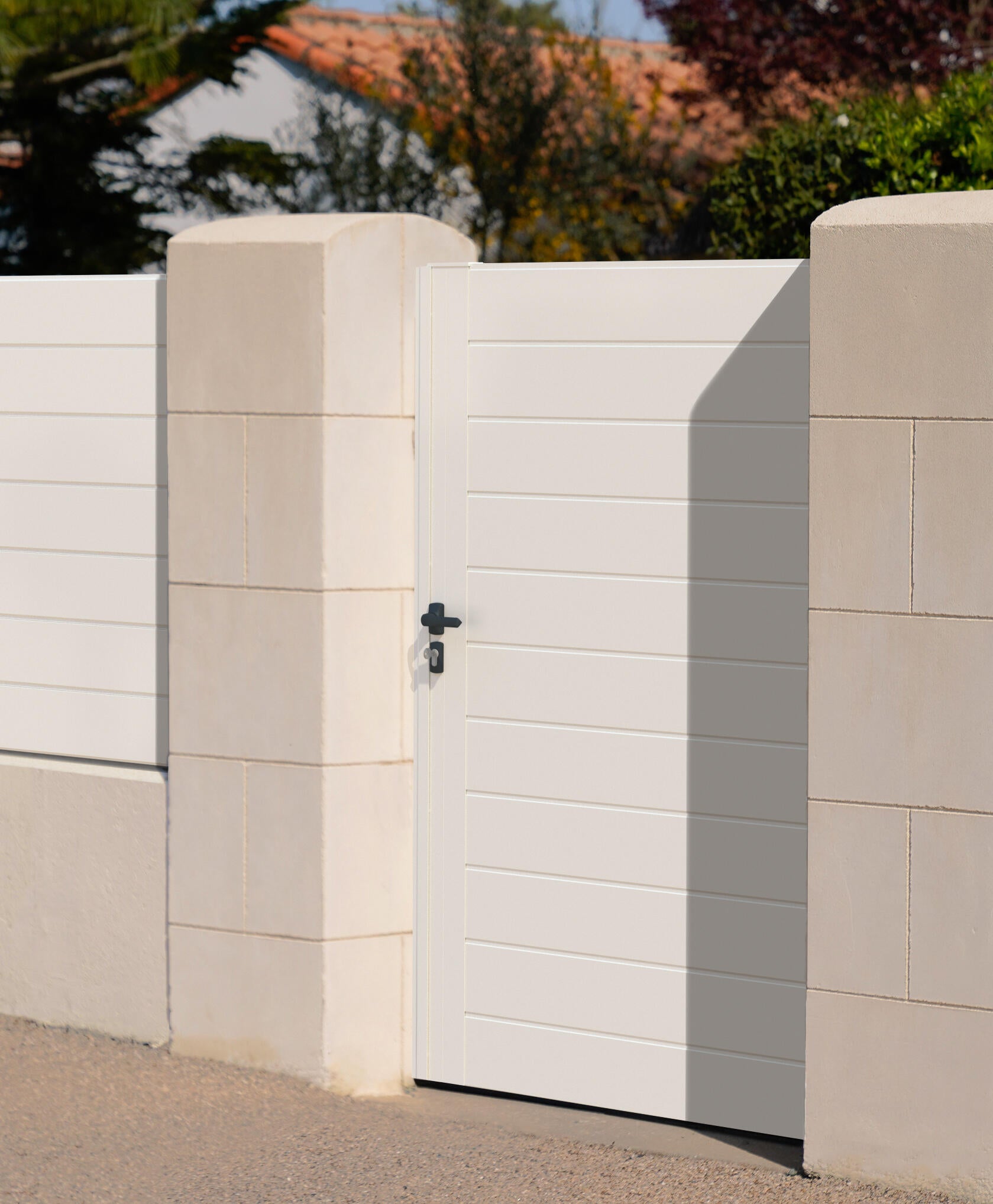 Portillon battant aluminium CLOSIUM Blanc, l. 100 x H. 180 cm | Leroy ...