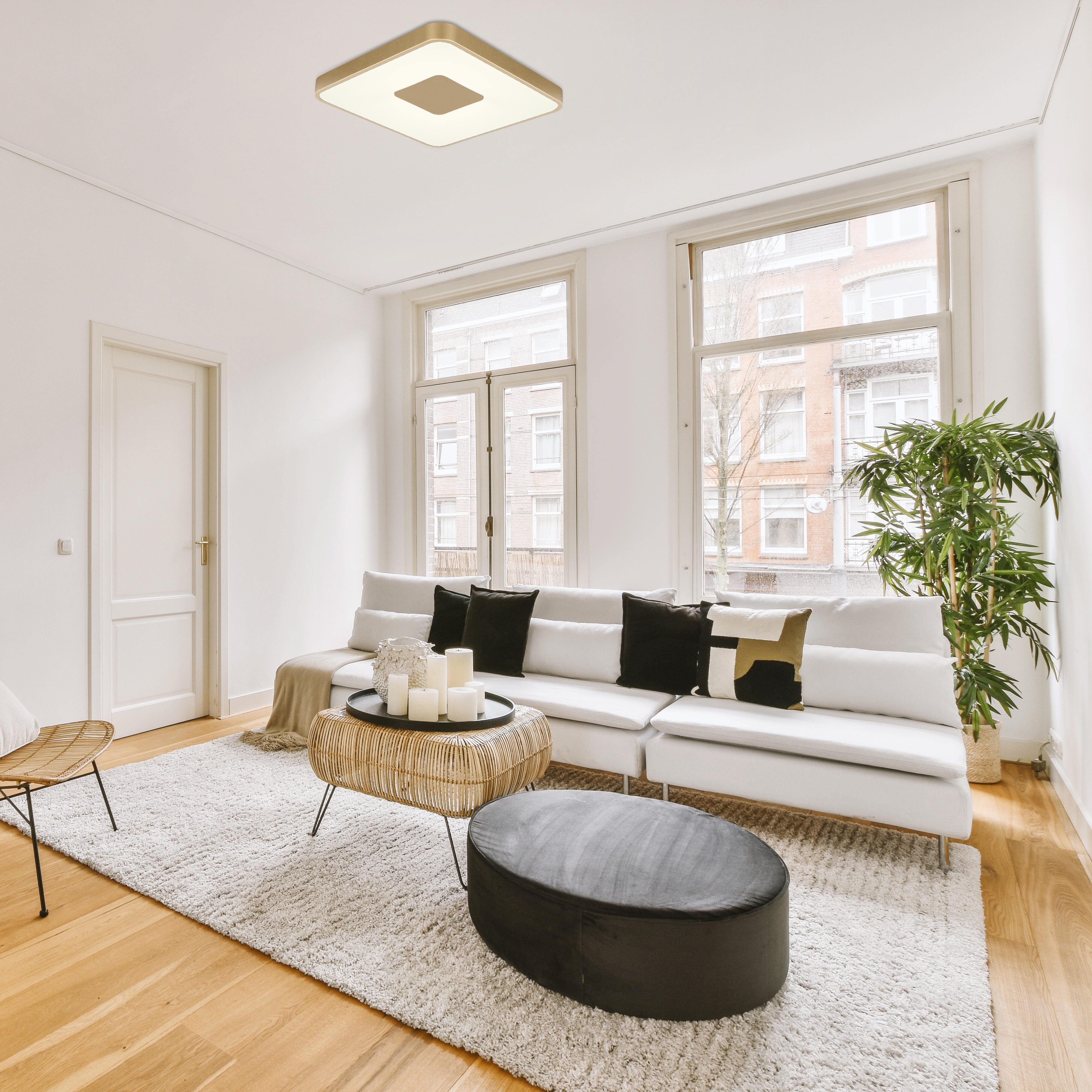 Plafoniera LED glamour Coin, dorato54 cm, luce con 3 temperature di ...