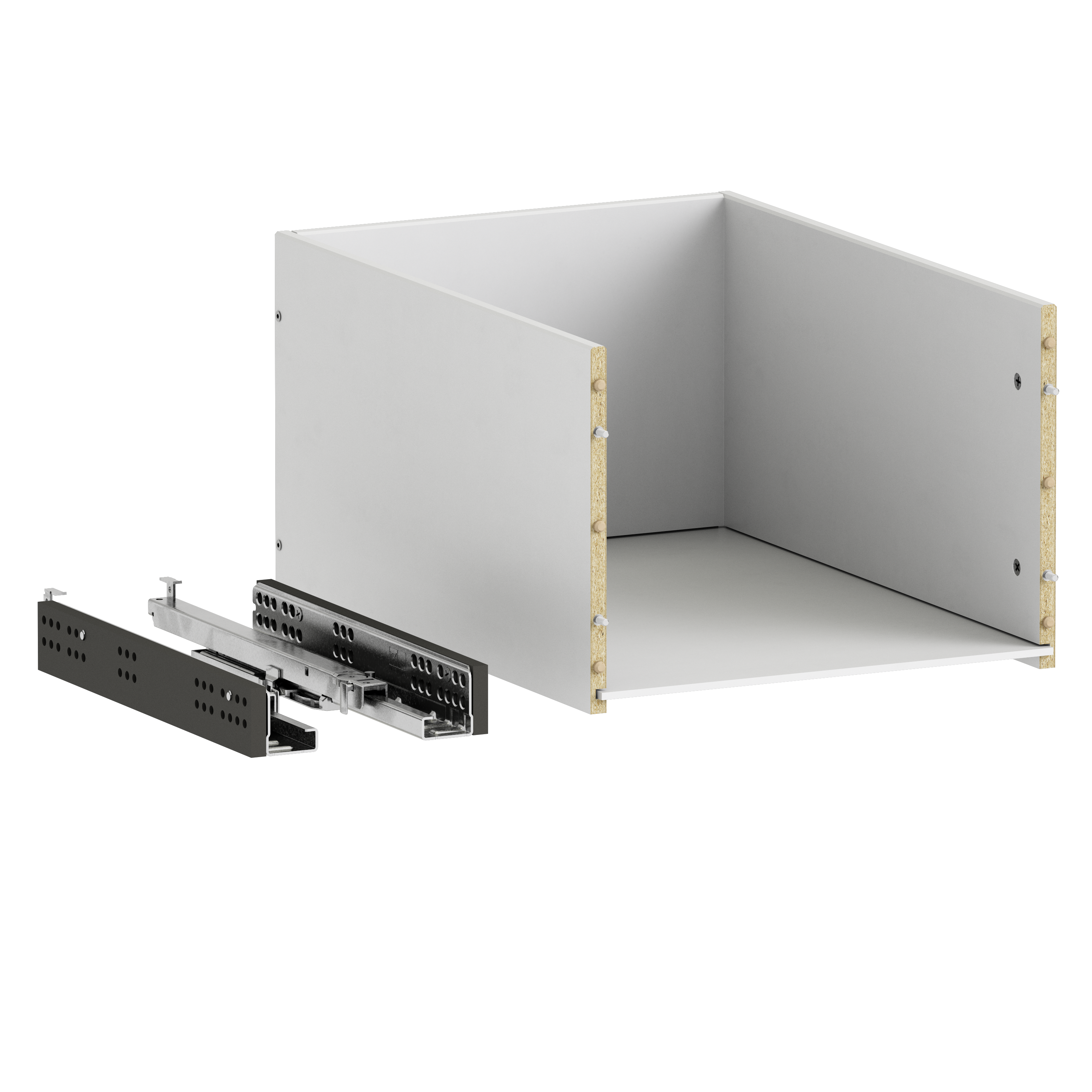Structure de tiroir blanc H25XL35.2XP48cm pour caisson SPACEO Evo'M ...