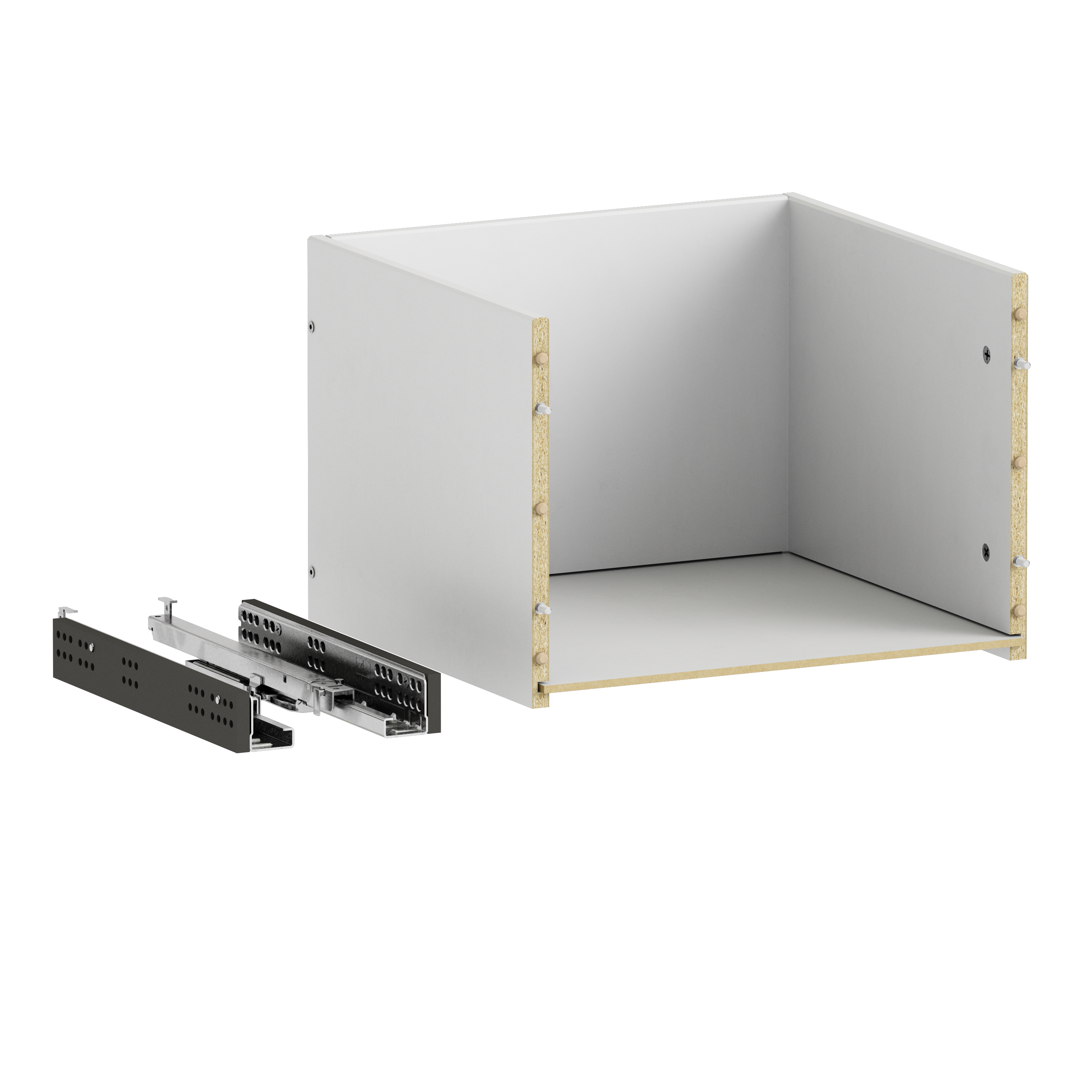 Structure de tiroir blanc H25XL35.2XP32cm pour caisson SPACEO Evo'M ...