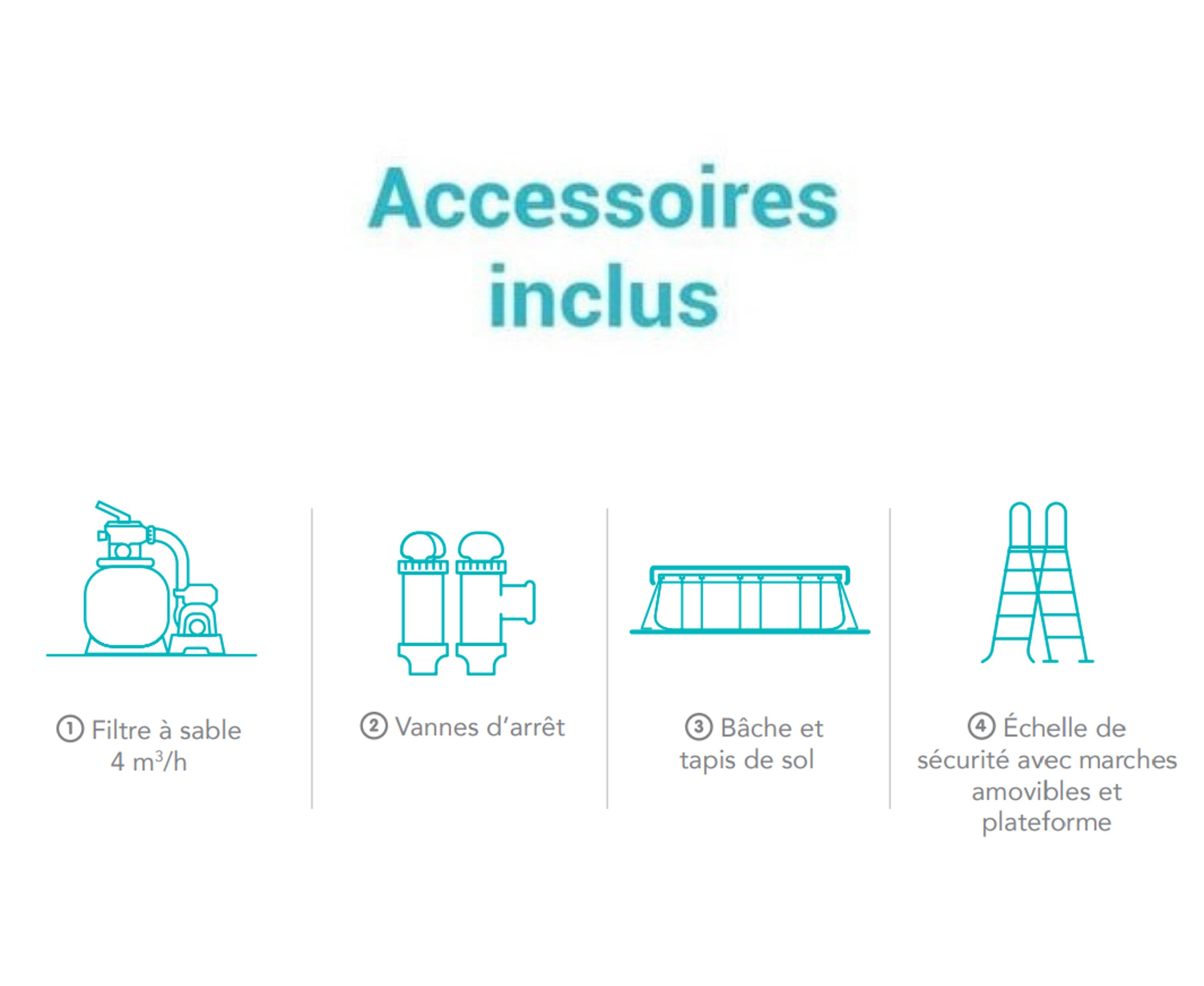 Piscine tubulaire INTEX Graphite rectangulaire L.4 x l.3 x H.1,24m ...