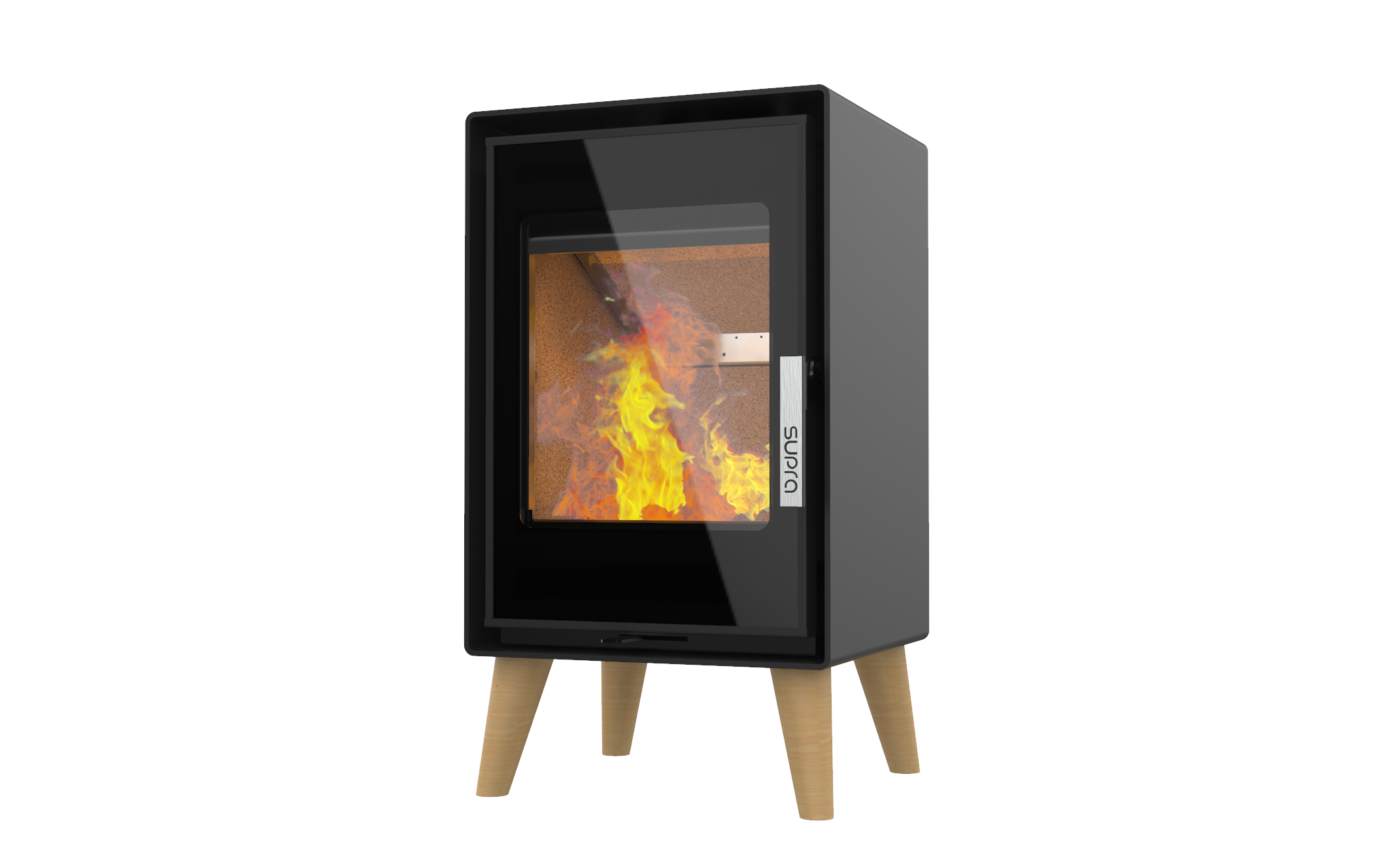 Poêle à bois SUPRA Jacco pied bois noir, 4.8 kW | Leroy Merlin