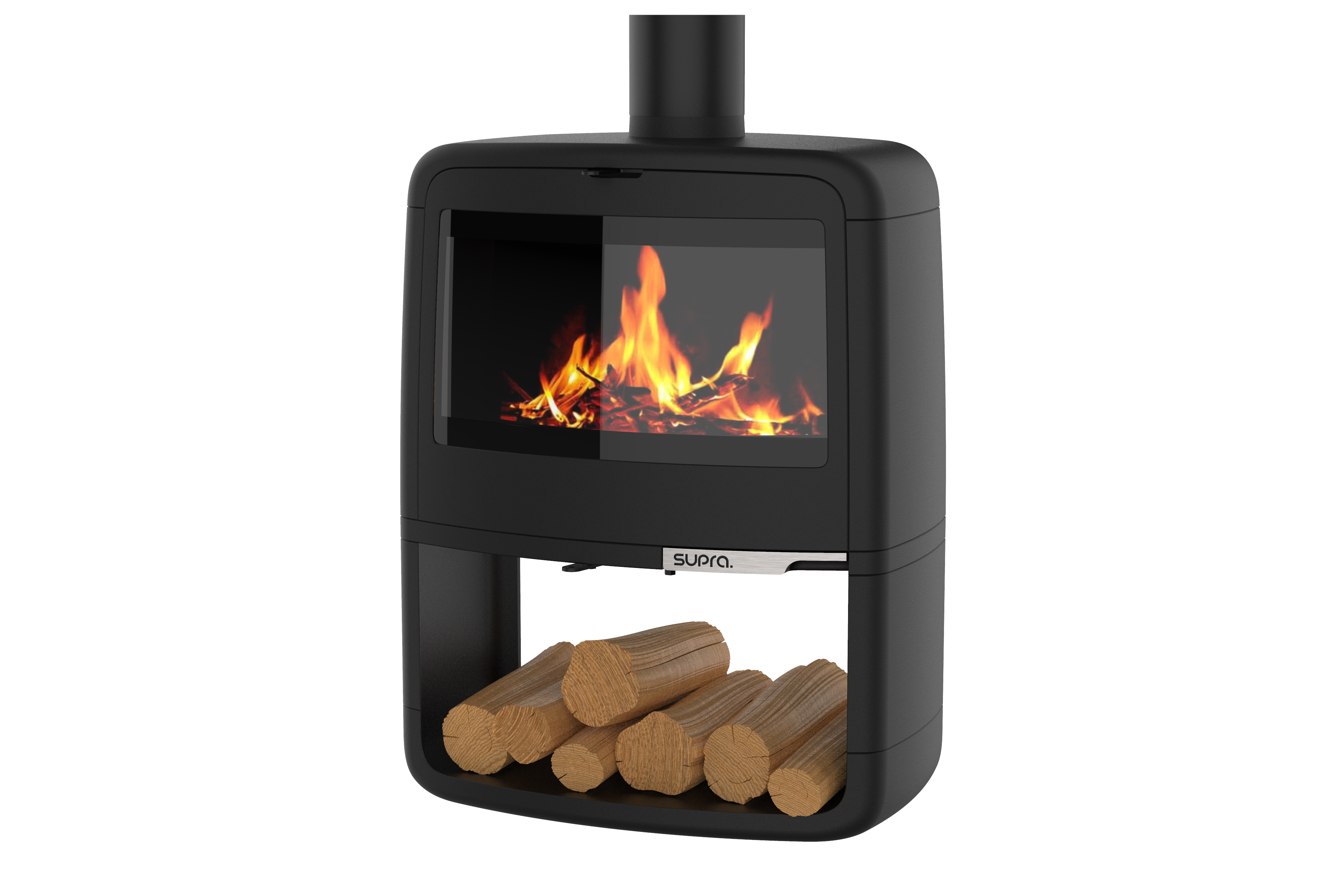 Poêle à bois SUPRA Paul bucher noir, 10 kW | Leroy Merlin