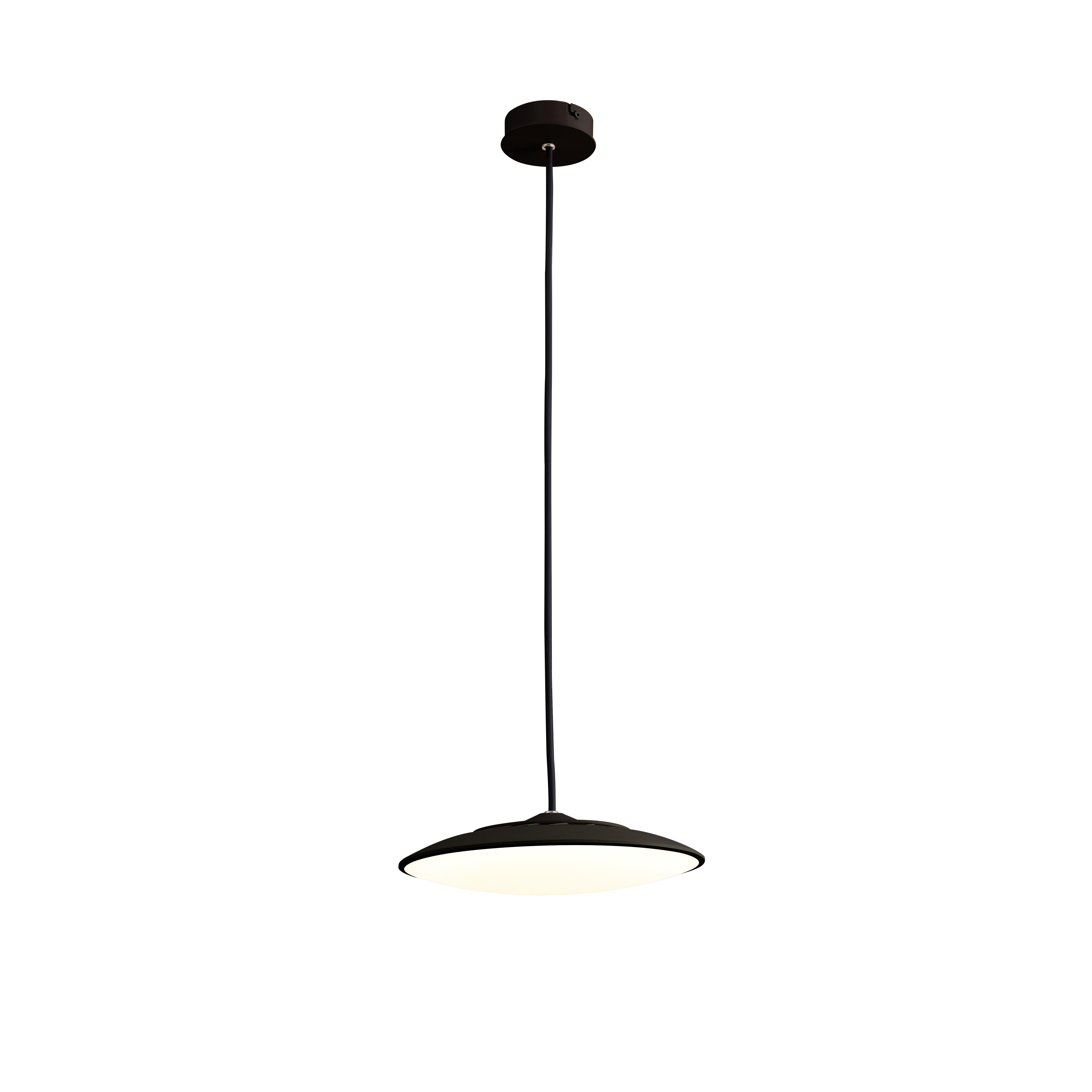 Lampadario Moderno Slim nero paralume nero LED Ø25cm MANTRA | Leroy Merlin