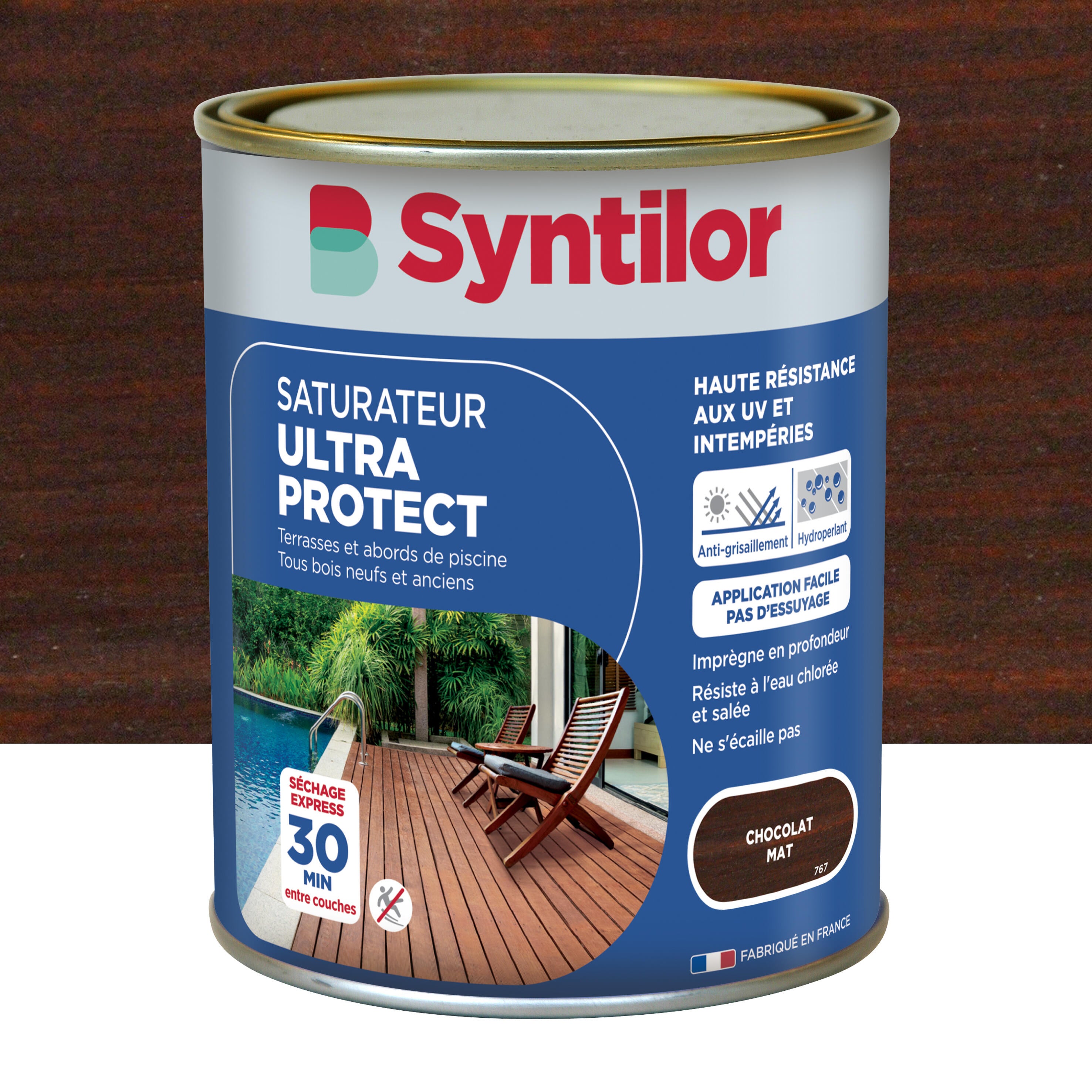 Saturateur pour bois extérieur SYNTILOR Ultra protect chocolat mat 0.75 l | Leroy Merlin