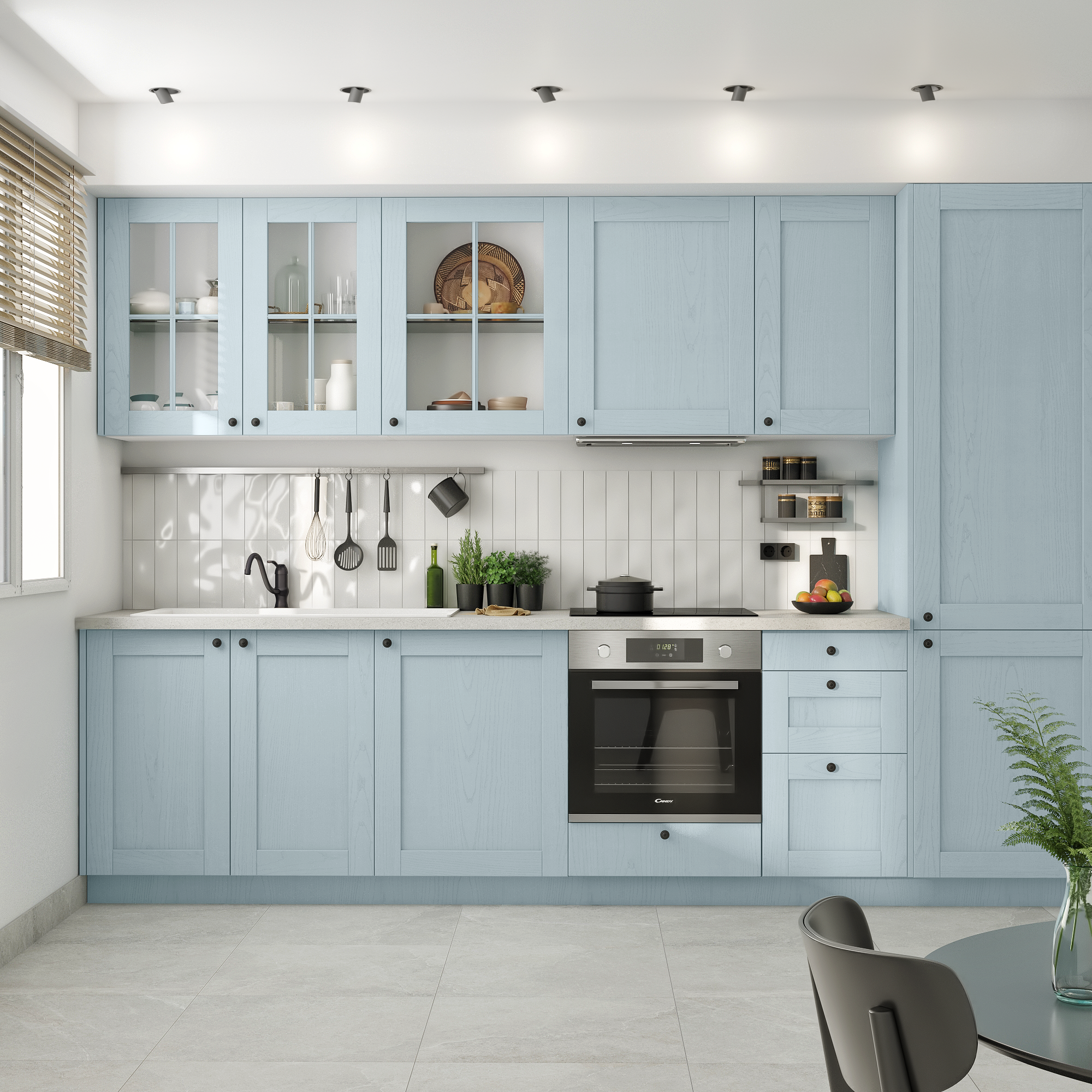 Cache-lumière Boston bleu clair 1.8m | Leroy Merlin