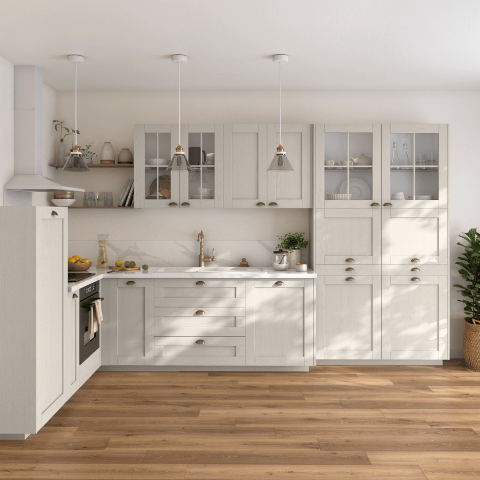 L’esprit campagne avec la cuisine couleur lin | Leroy Merlin