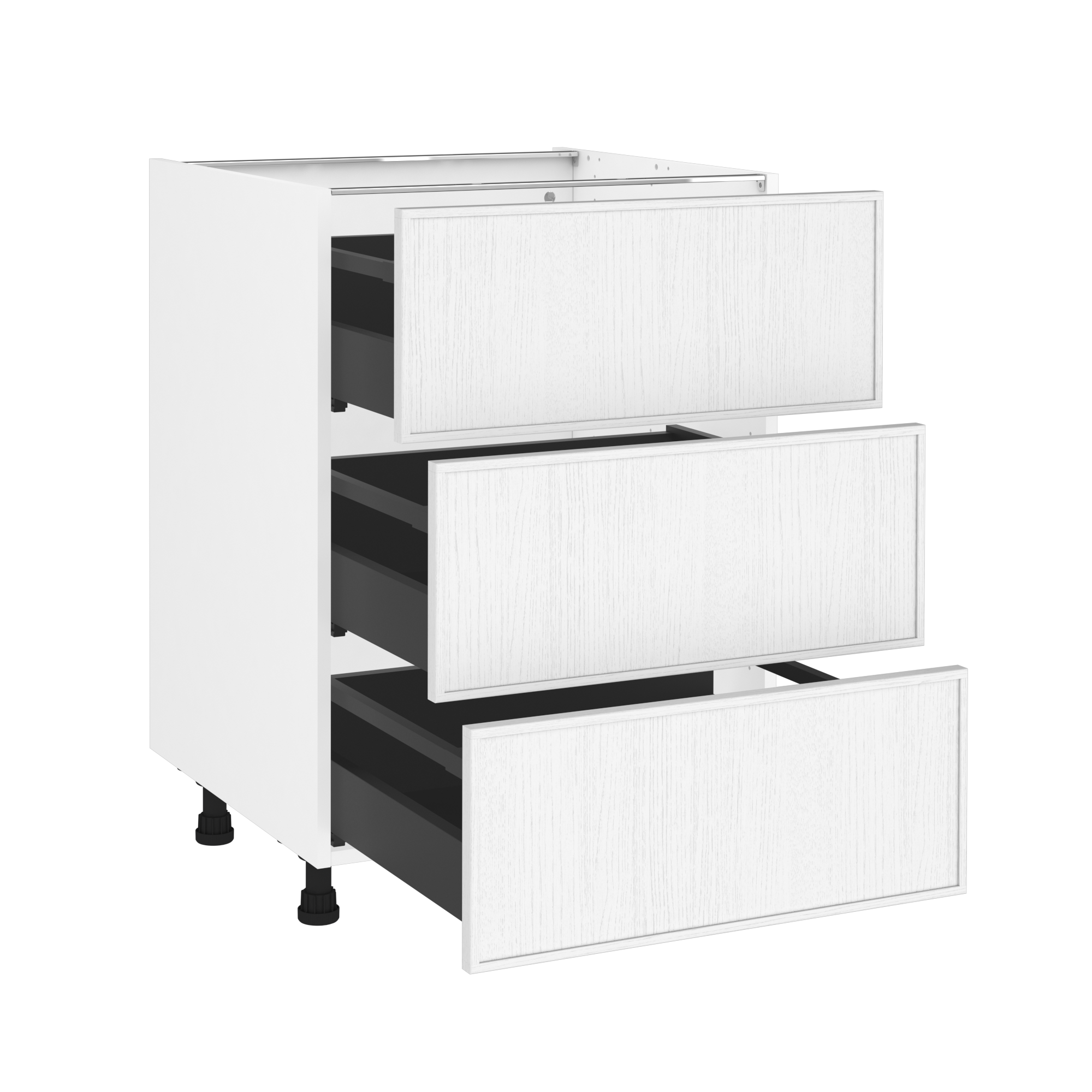 Meuble bas de cuisine Malmö blanc 3 tiroirs H77 x l60 | Leroy Merlin