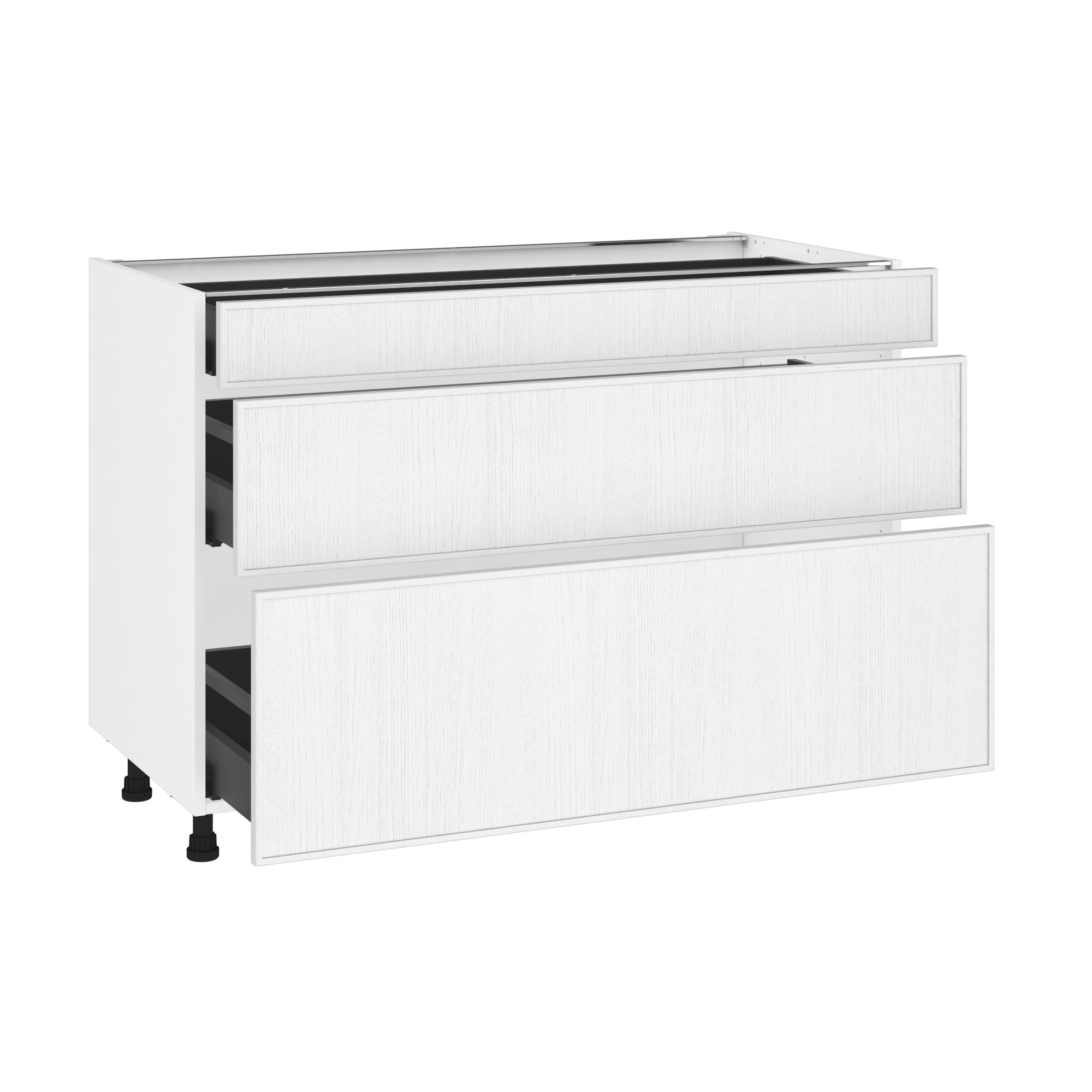 Meuble bas de cuisine Malmo blanc 3 tiroirs H77 x l120 | Leroy Merlin