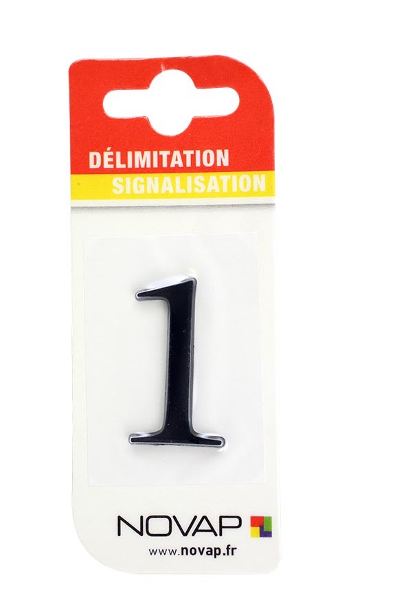 Chiffre autocollant L.4 cm x H.6 cm noir 1 | Leroy Merlin