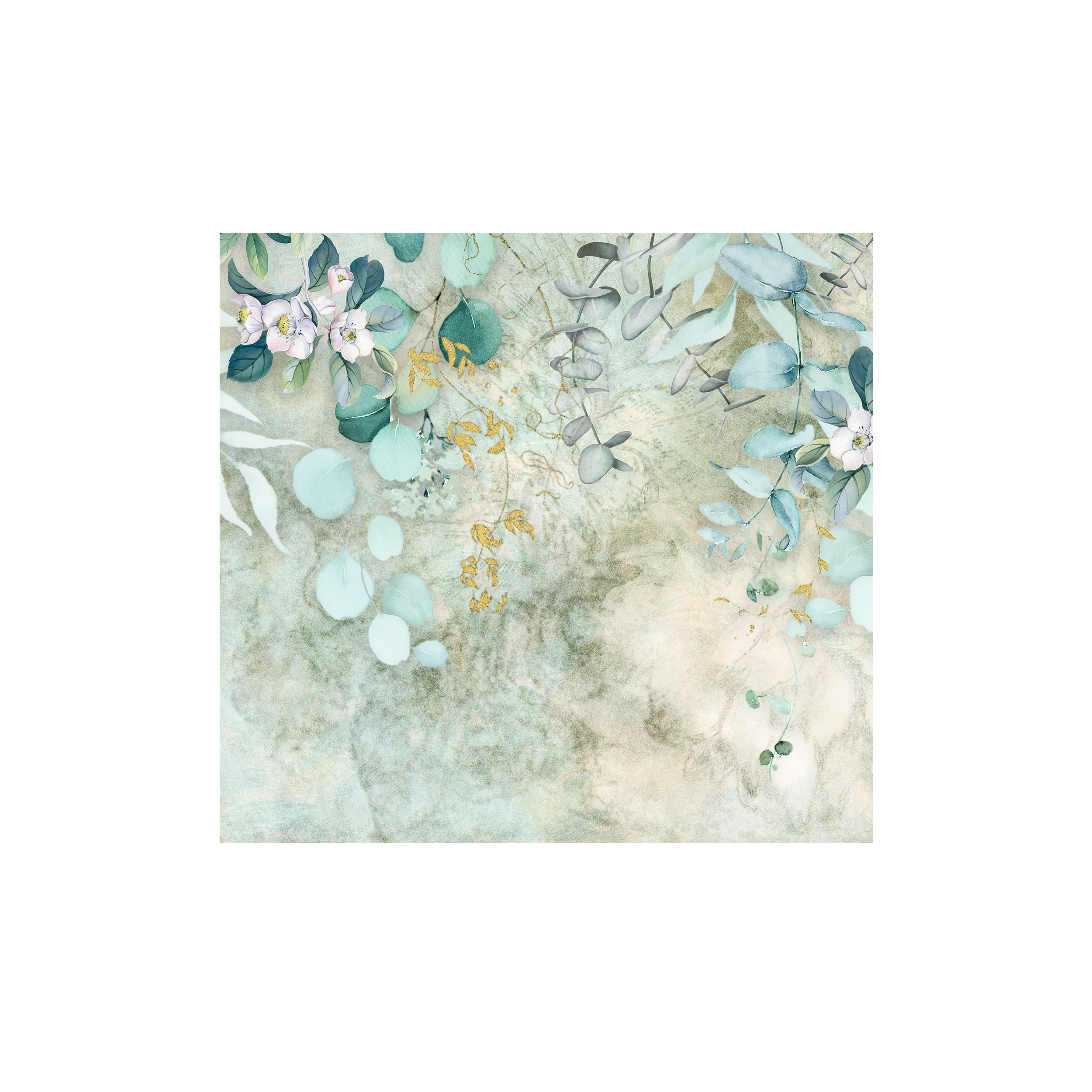 Mural Sky Flowers 300 x 280 cm delikatna struktura - Leroy Merlin