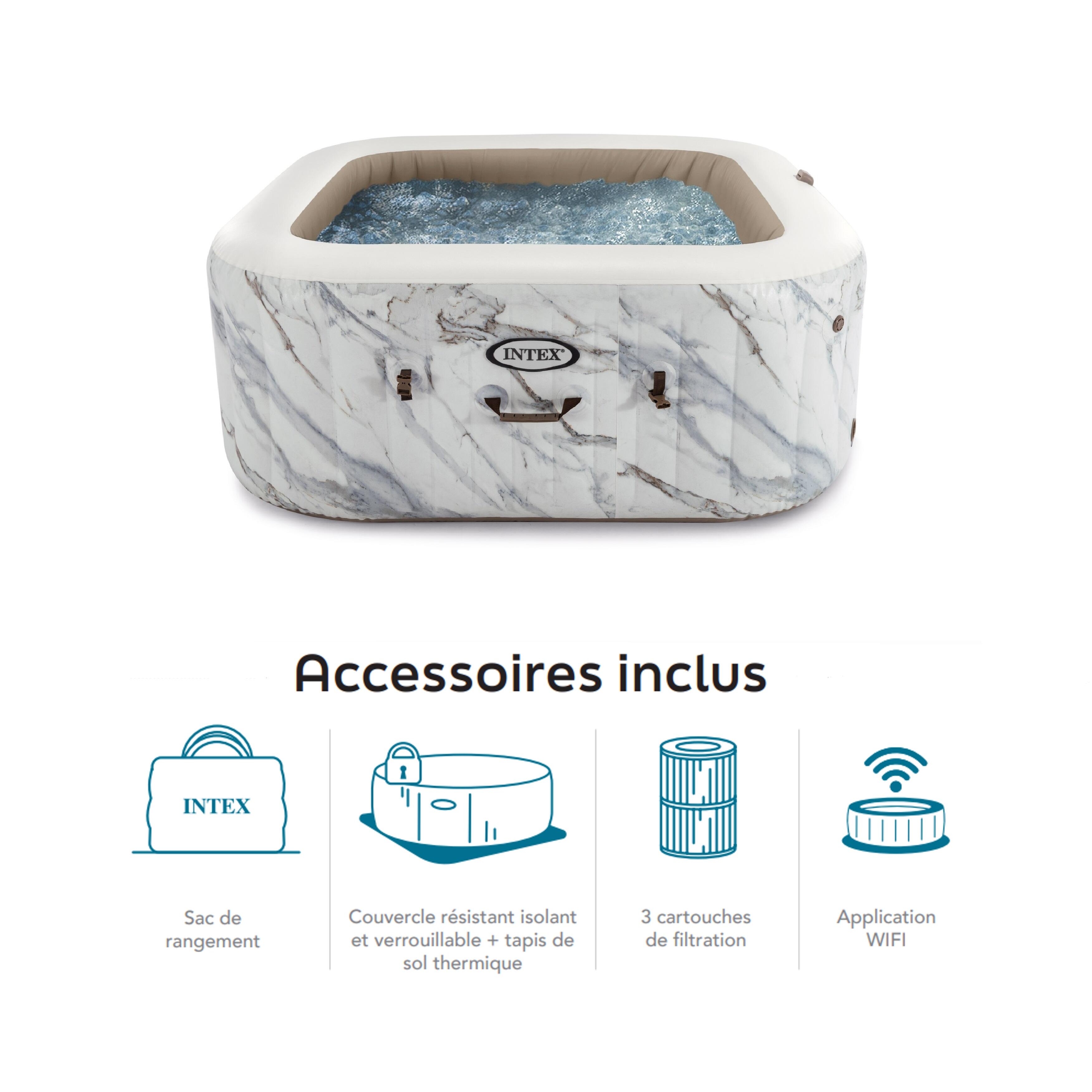 Pure Spa gonflable INTEX CALACATTA carré 4 places | Leroy Merlin
