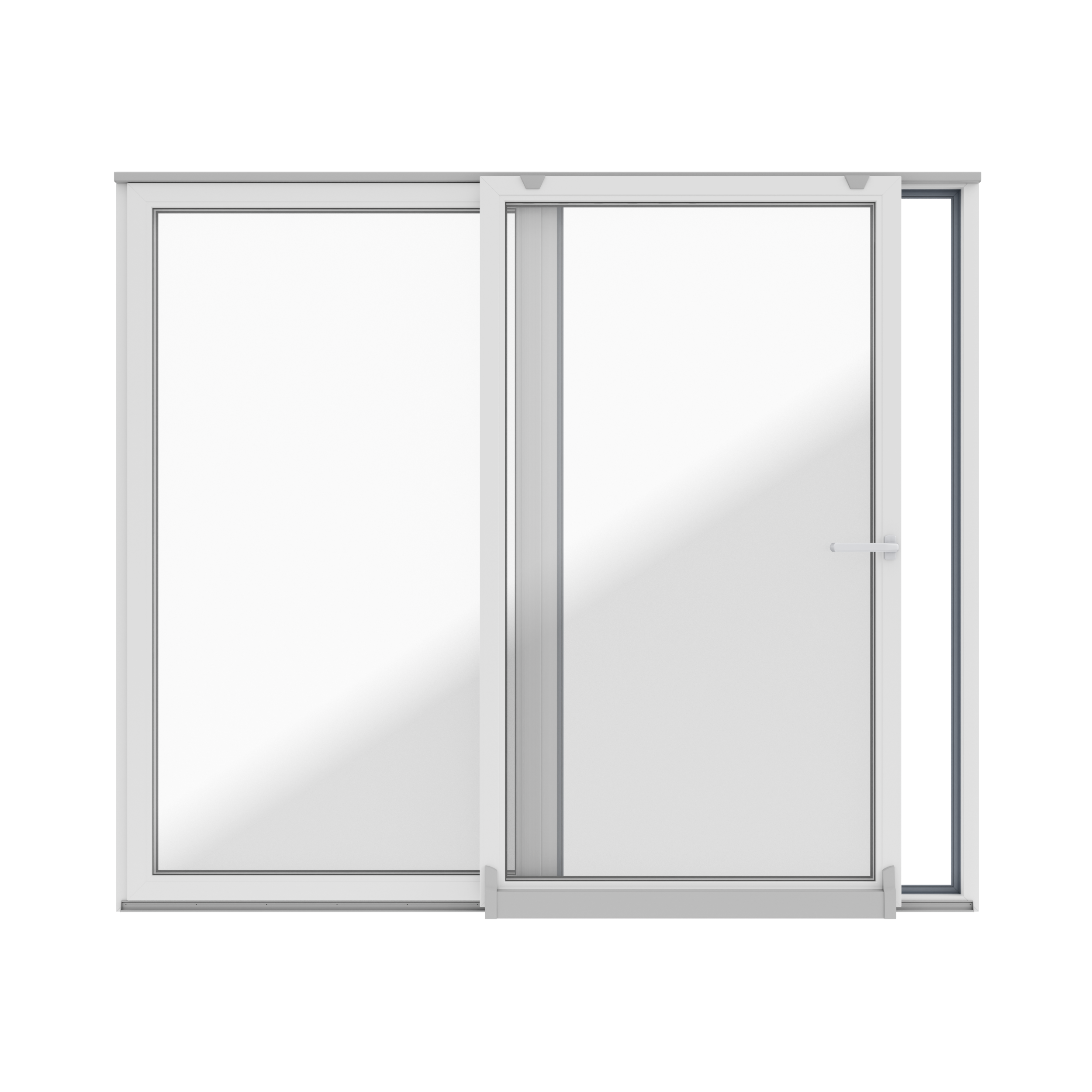 Okno PCV 2-szybowe tarasowe PSK+FIX antracytowe 2700x2300 mm przesuwne ...