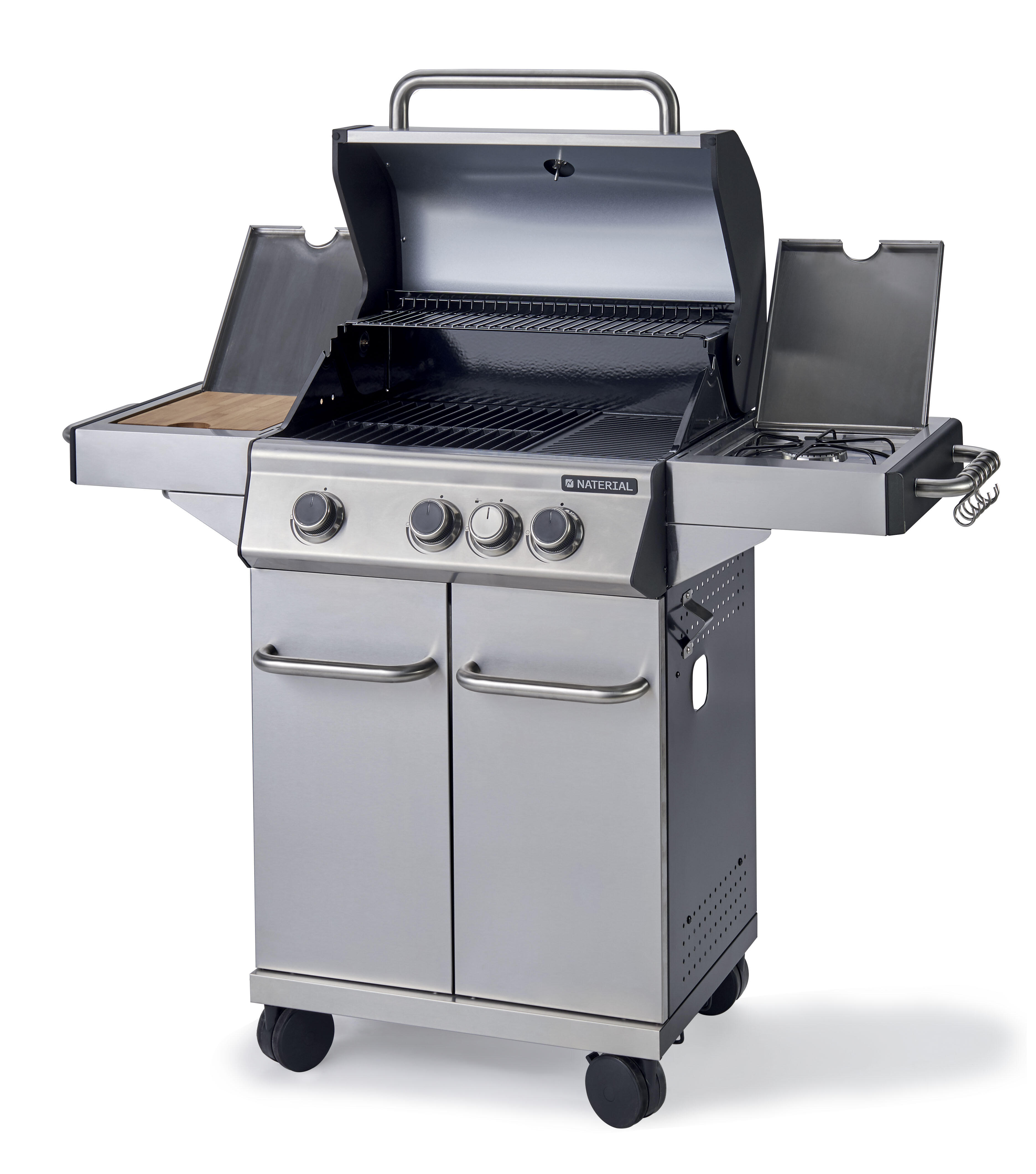 Barbecue a gas NATERIAL Hudson 3 bruciatori con fornello laterale extra ...