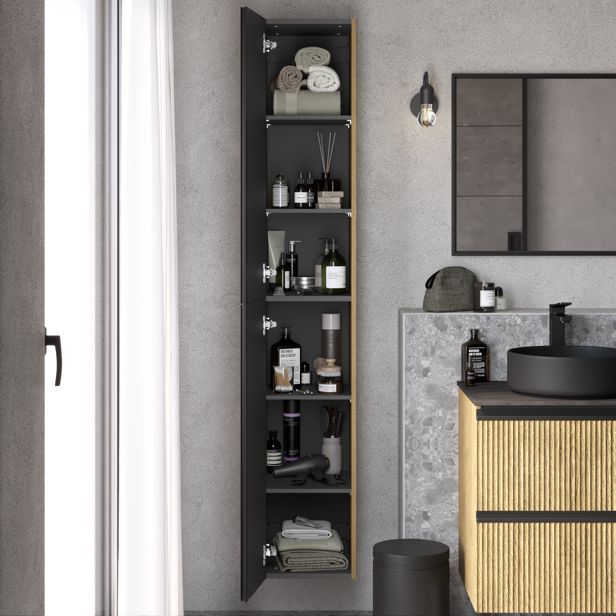 Colonna per mobile bagno Studio SENSEA 2 ante P 35 x L 30 x H 173 cm ...