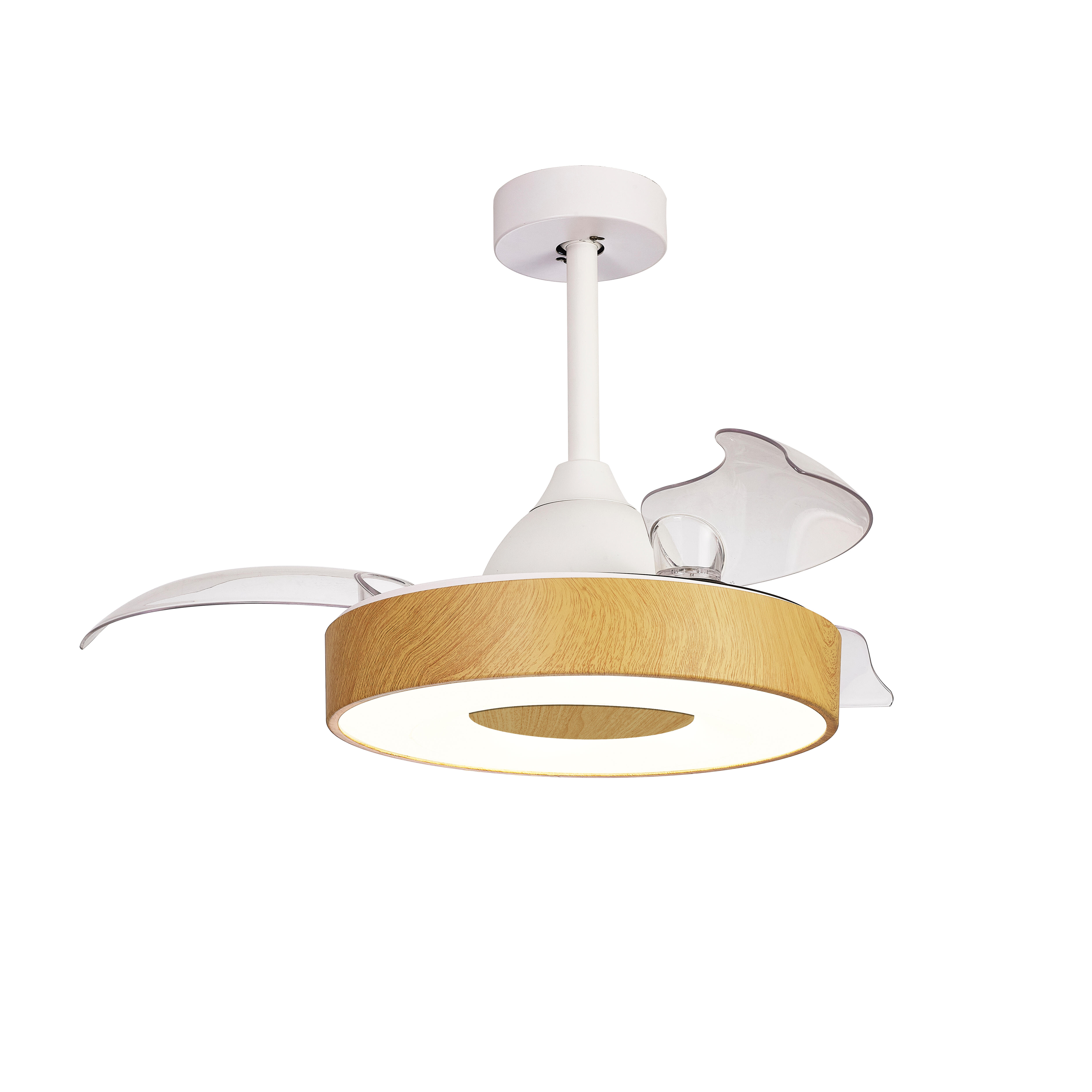 Ventilador de techo con luz retráctil silencioso DC Mantra Coin marrón ...