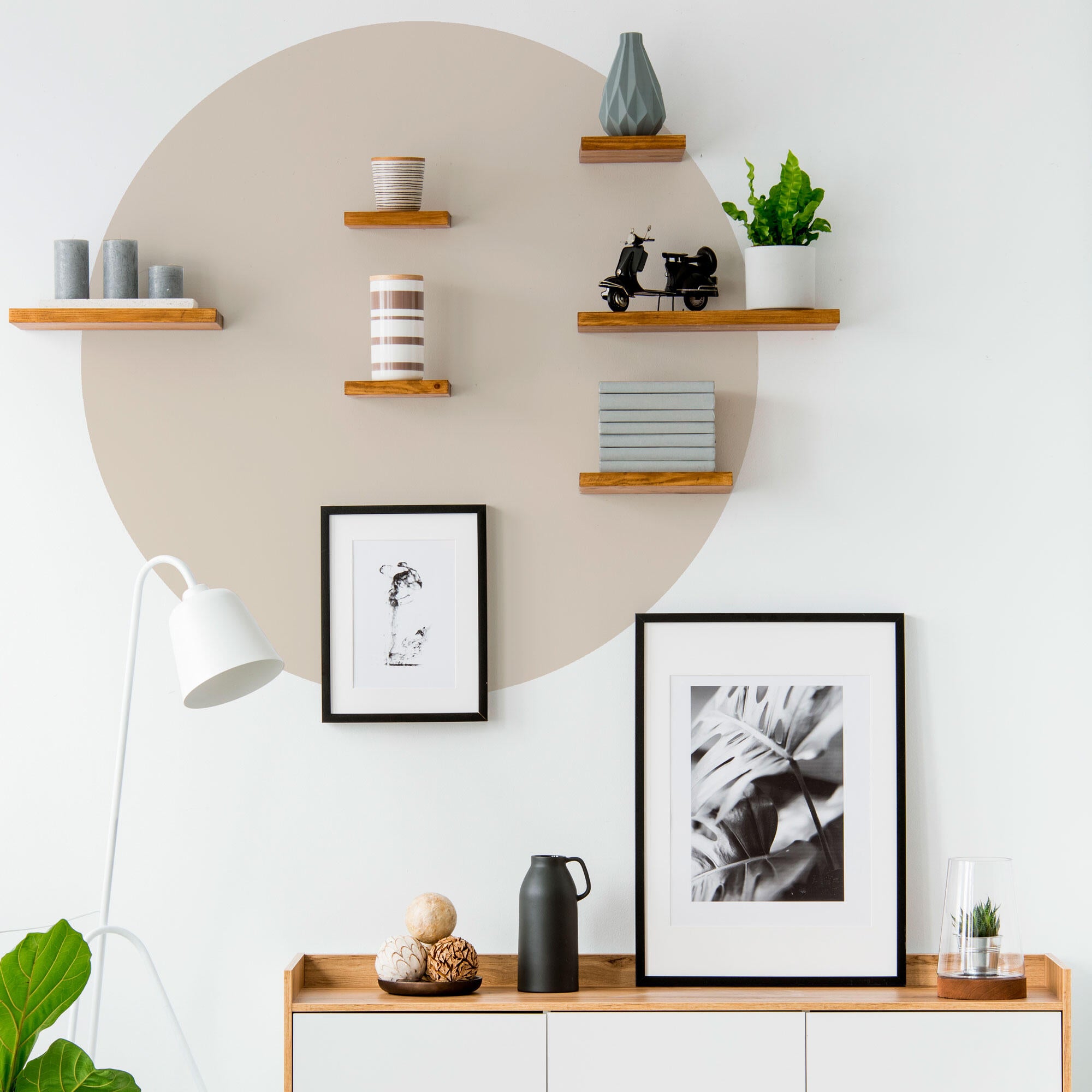 Círculo pintado autoadhesivo beige 110D | Leroy Merlin