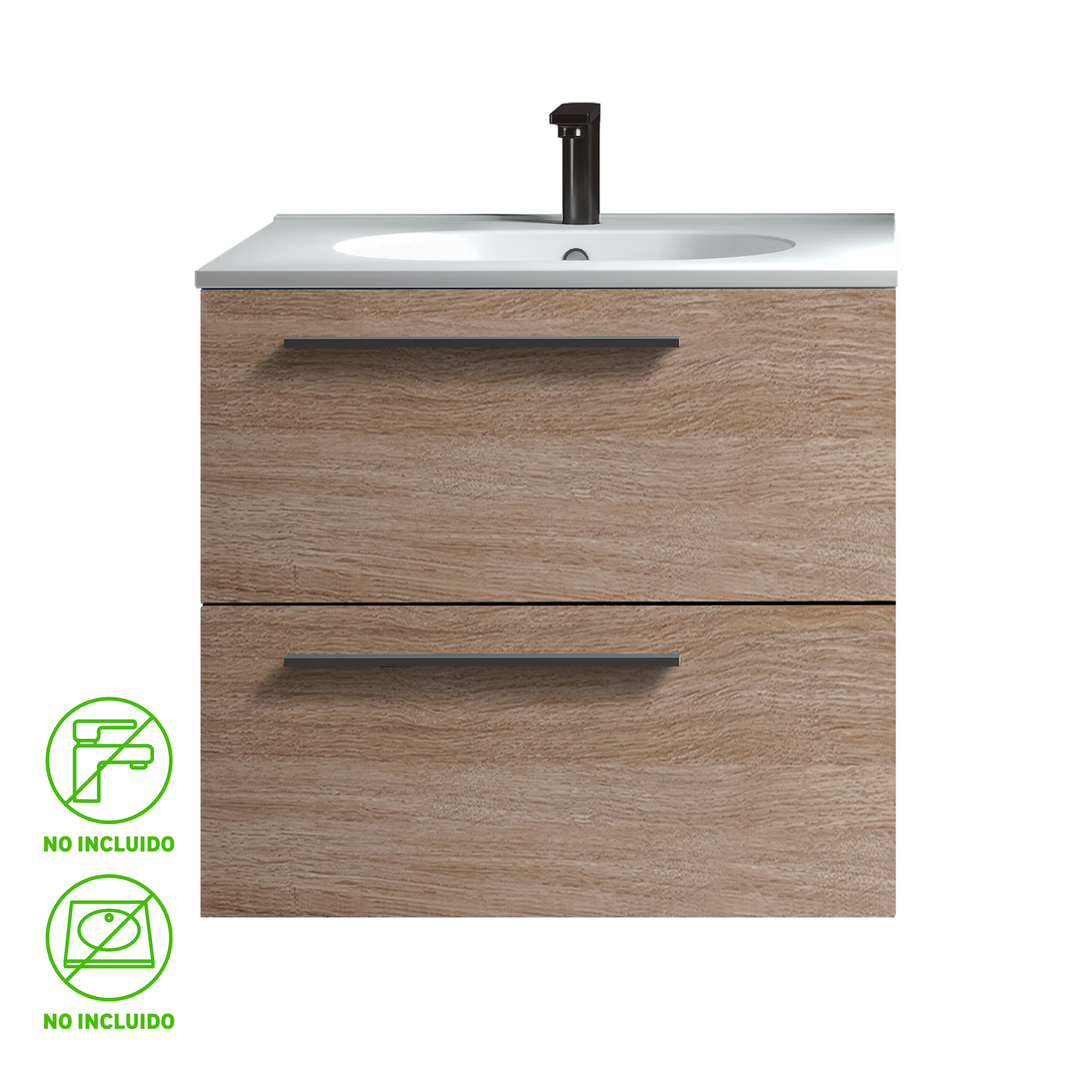 Mueble de baño Mia chapa roble 60x45 cm | Leroy Merlin