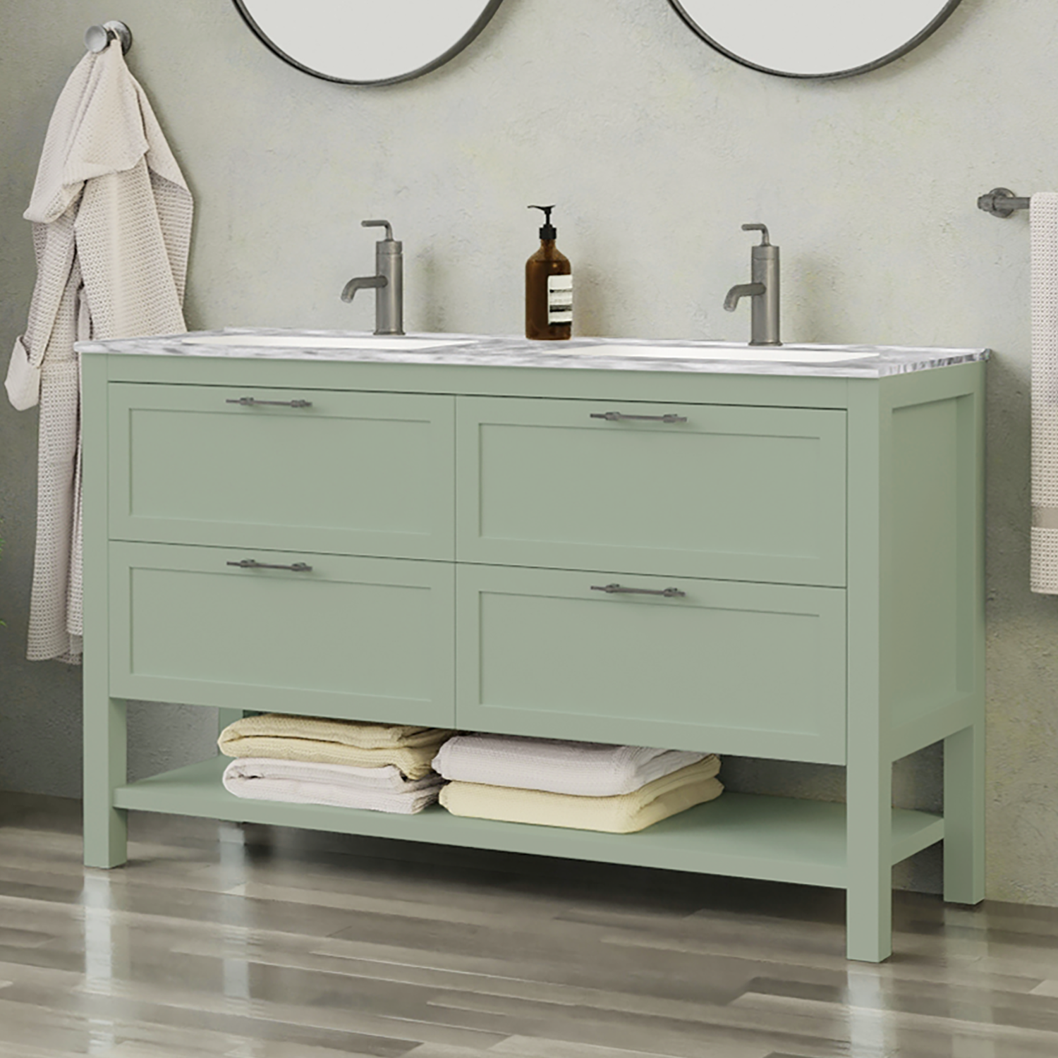 Meuble double vasque l.140 x H.85 x P.45 cm, Kende | Leroy Merlin