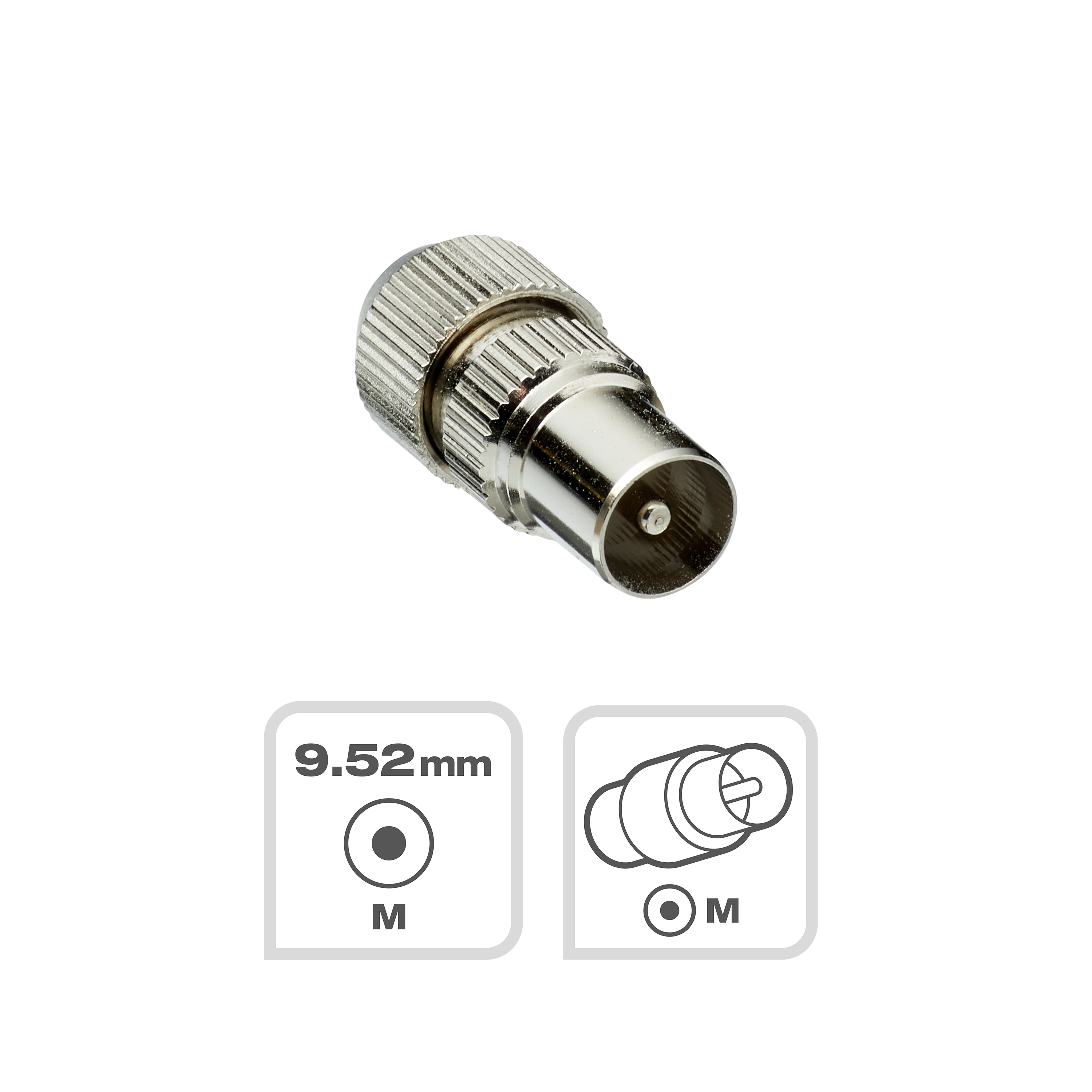 Conector tv coaxial 9.52mm macho lexman | Leroy Merlin