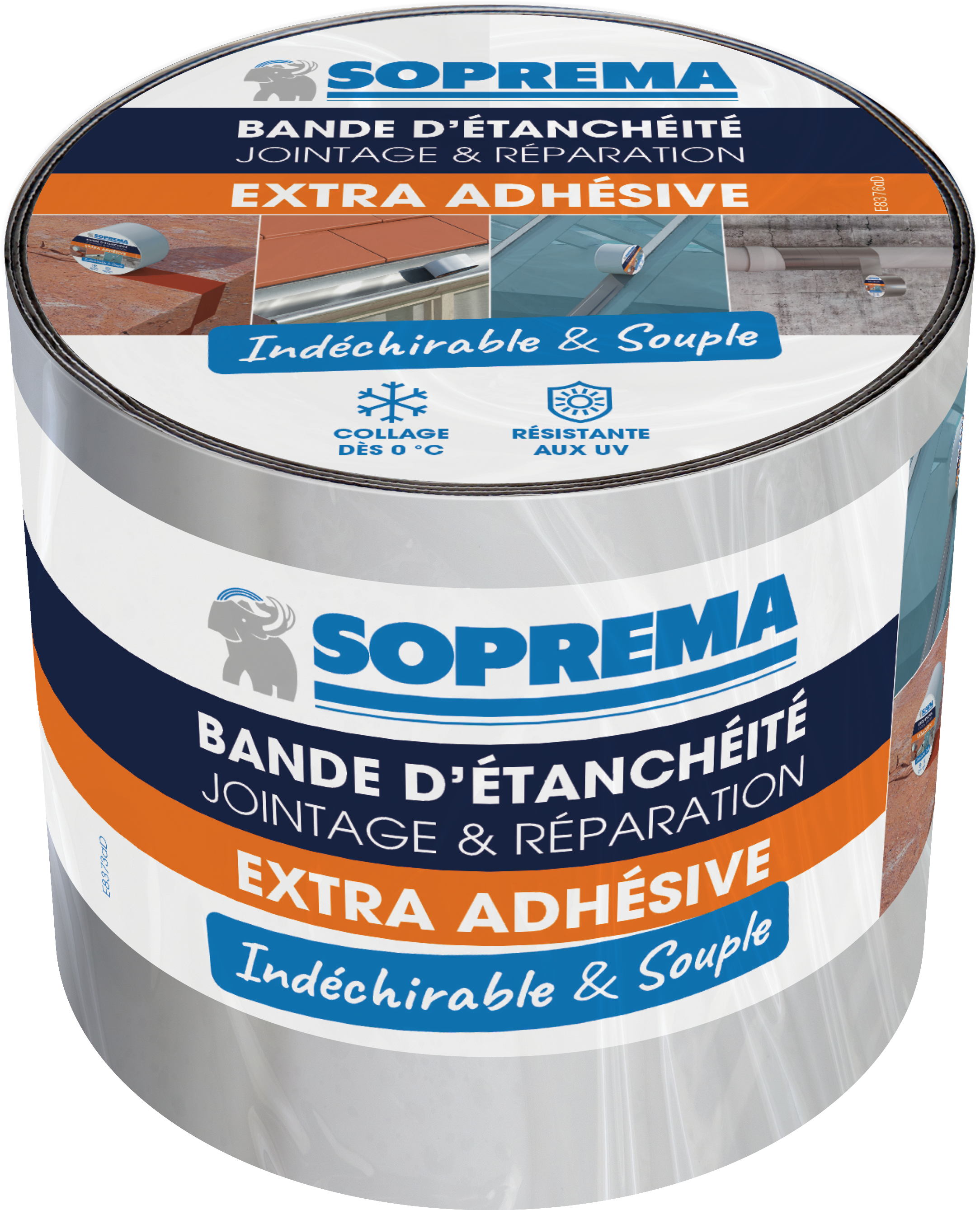 Bande adhésive d'étanchéité aluminium SOPREMA L.5 x l.0.1 m | Leroy Merlin