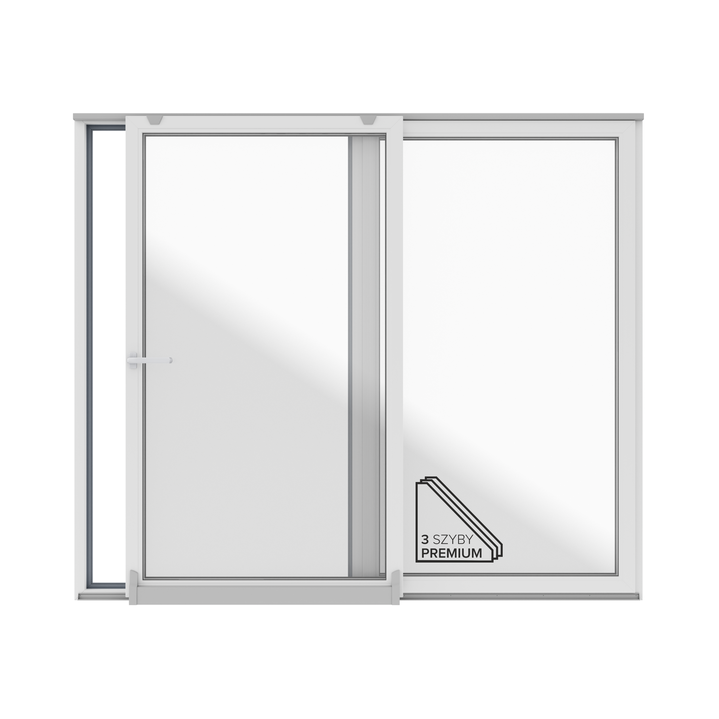 Okno PCV 3-szybowe tarasowe PSK+FIX 85 antracytowe 2700x2300 mm ...