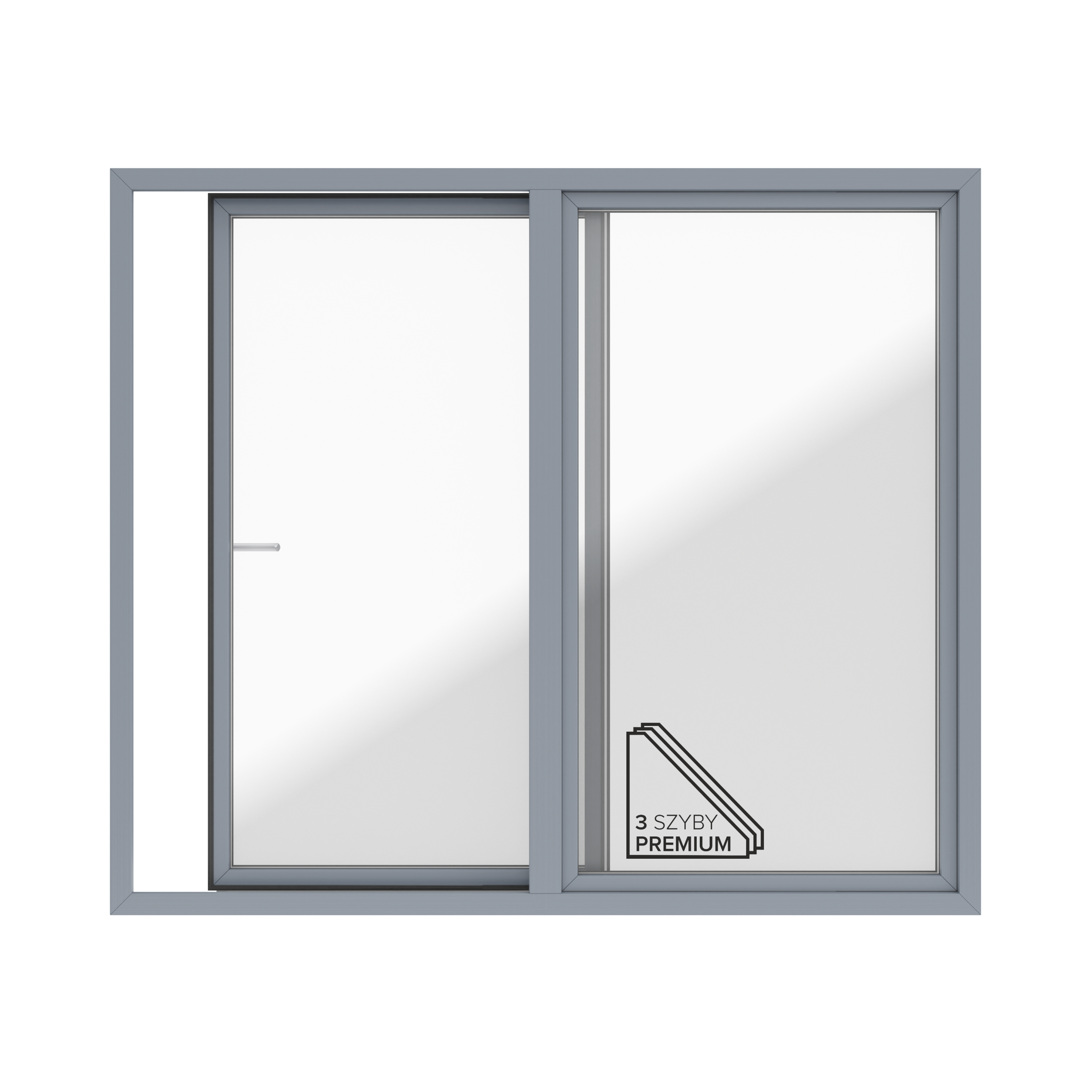 Okno PCV 3-szybowe tarasowe PSK+FIX 85 antracytowe 2700x2300 mm ...