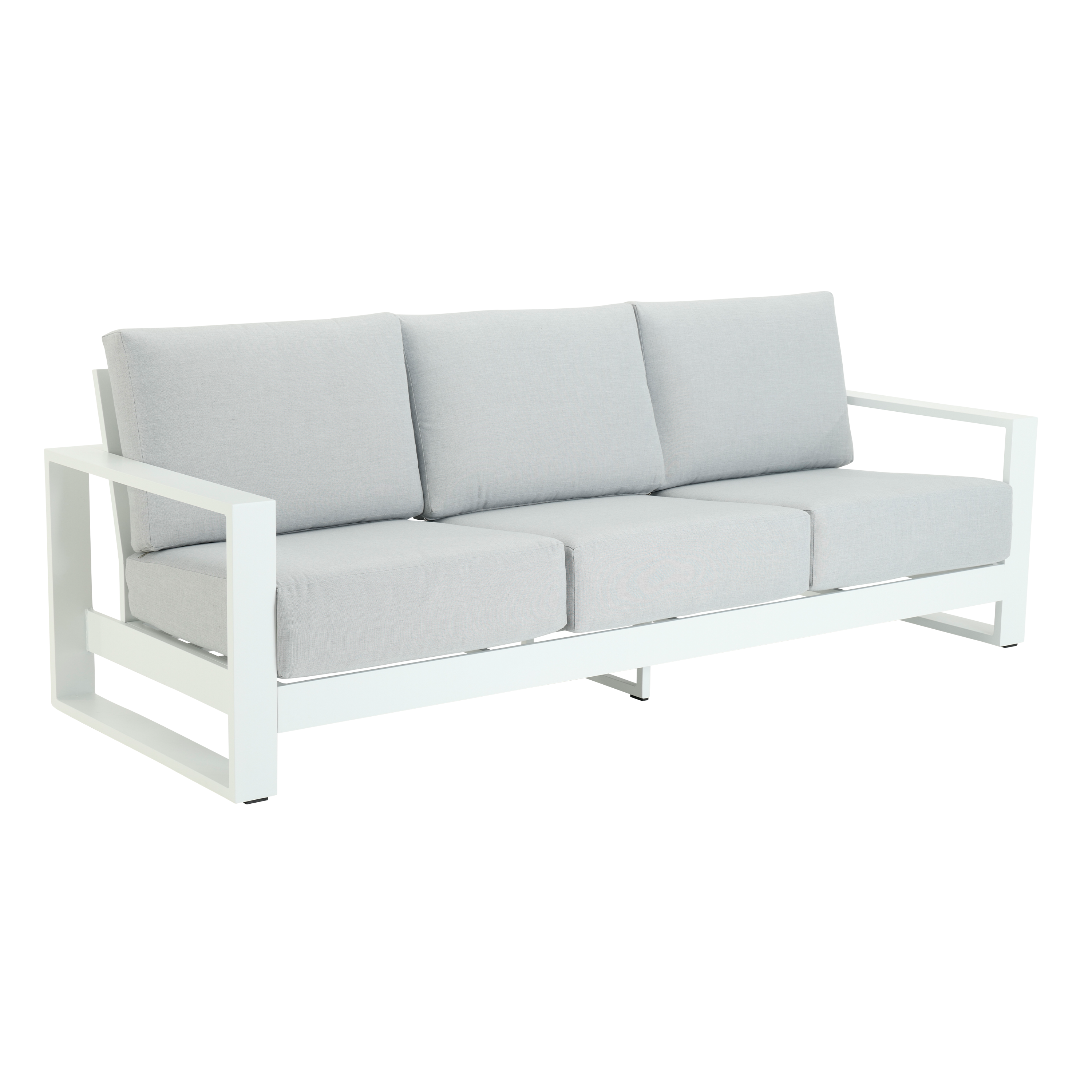 Divano da giardino con cuscino grigio e braccioli Athena NATERIAL da 3 ...