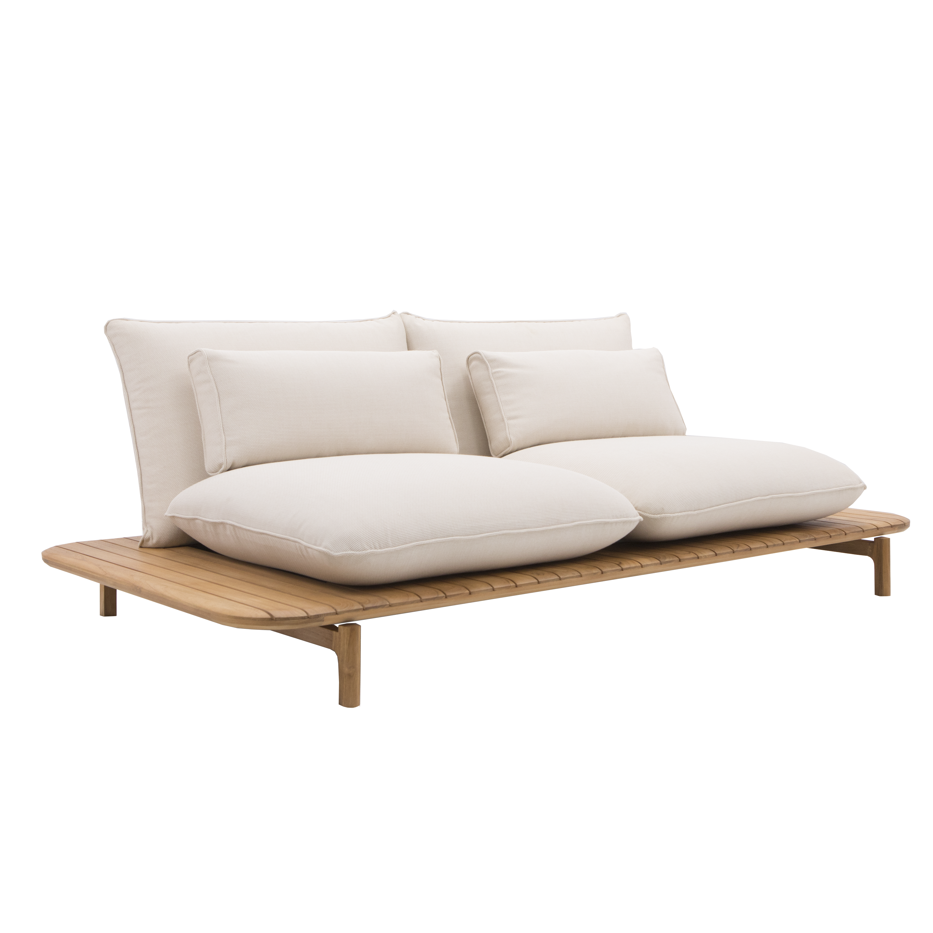 Canapé bas 2 personnes en teck Aurora NATERIAL | Leroy Merlin