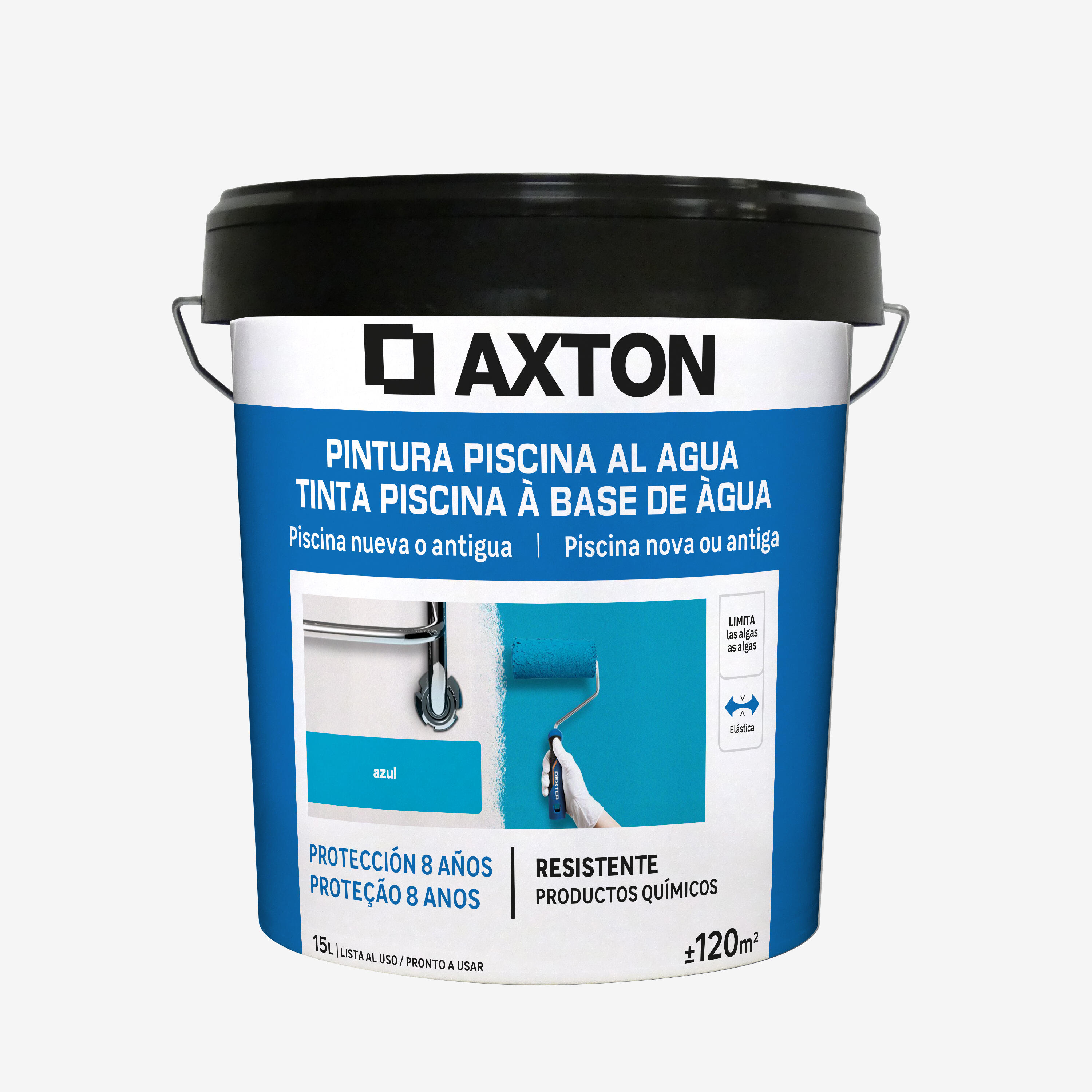 Pintura exterior color azul para hormigón, piscina AXTON mate 15L base ...