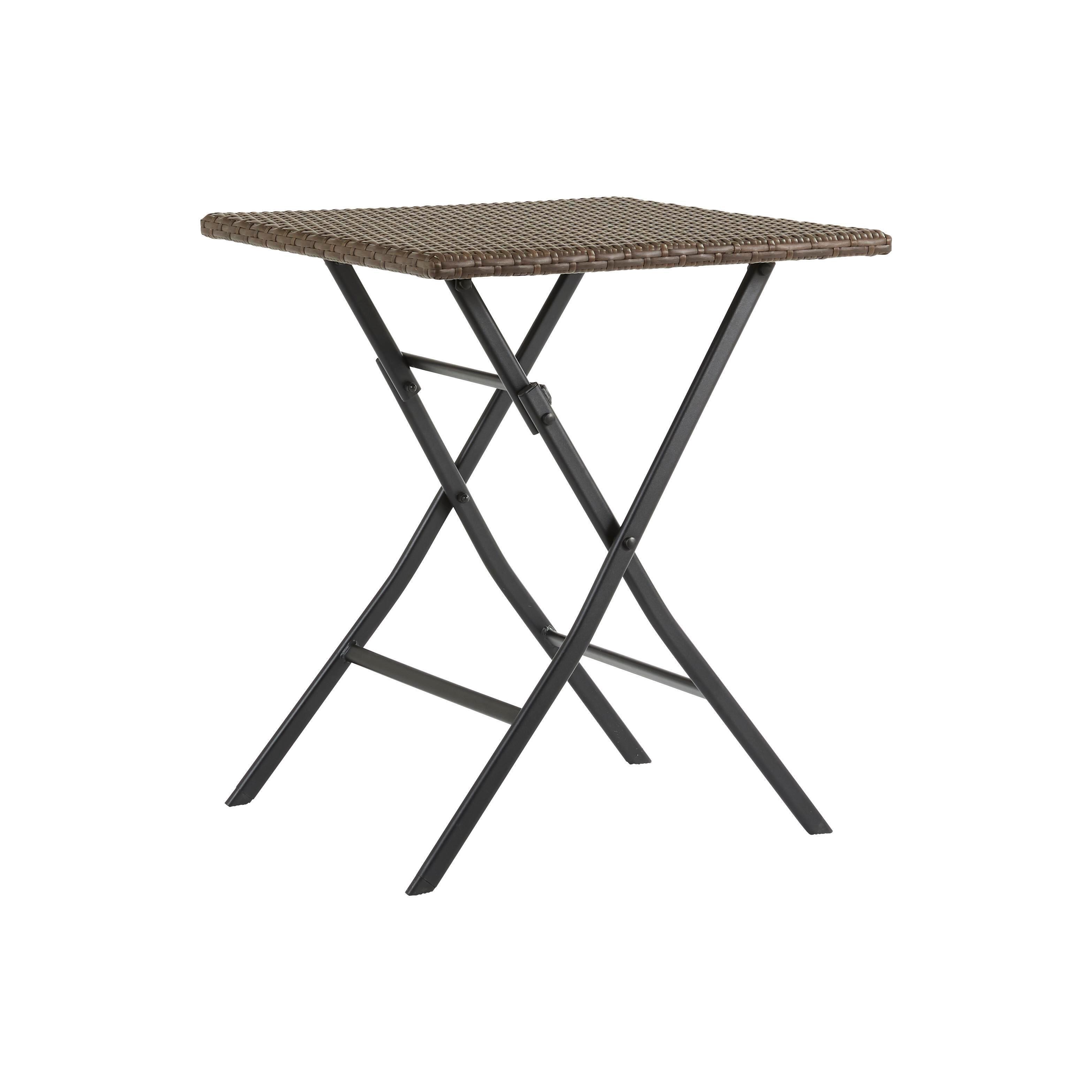 Table de jardin basse pliante Zena carré marron 2 personnes | Leroy Merlin