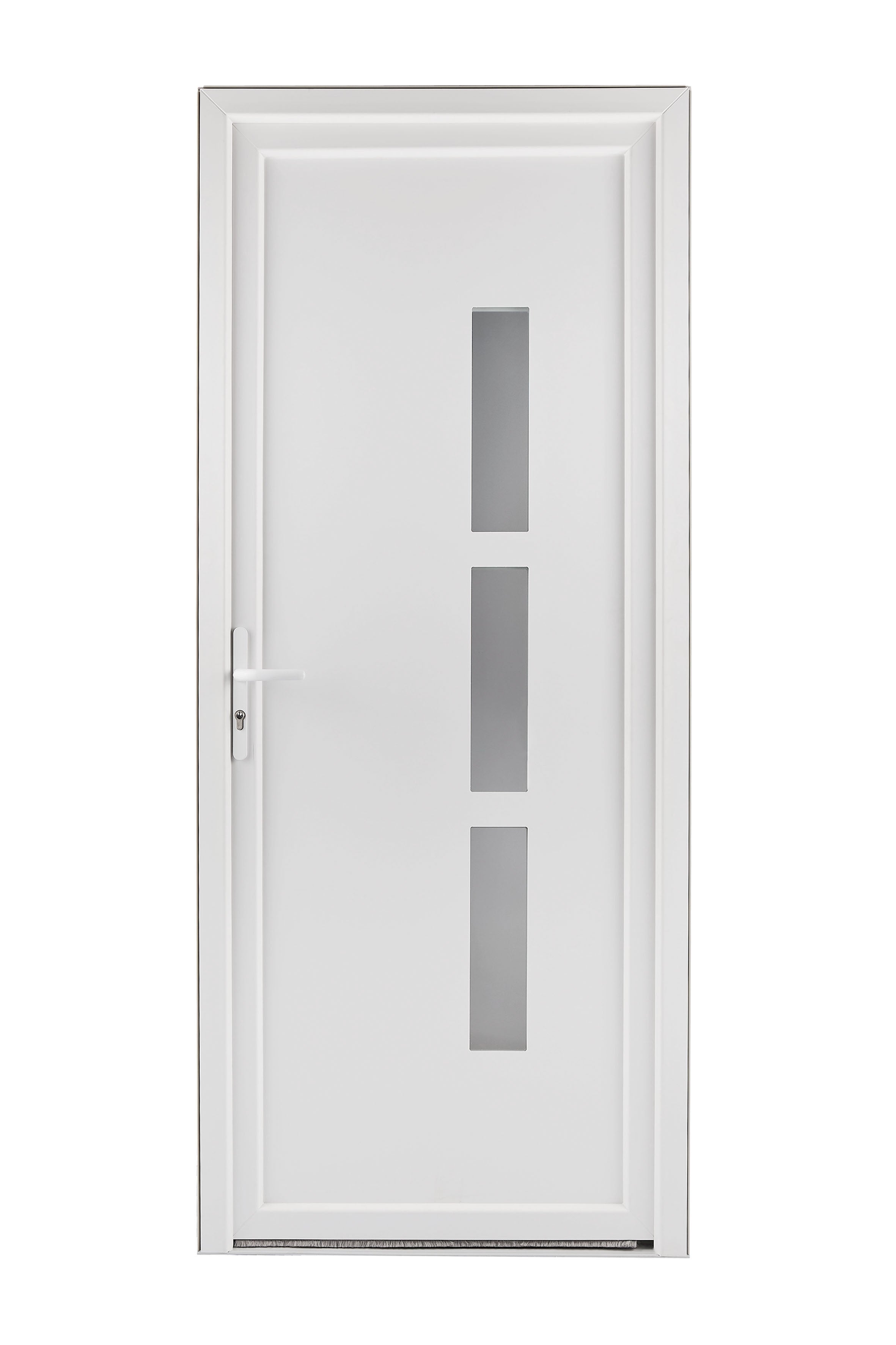 Porte de service PVC Manhattan H.200 x l.80 cm blanc poussant droit ...