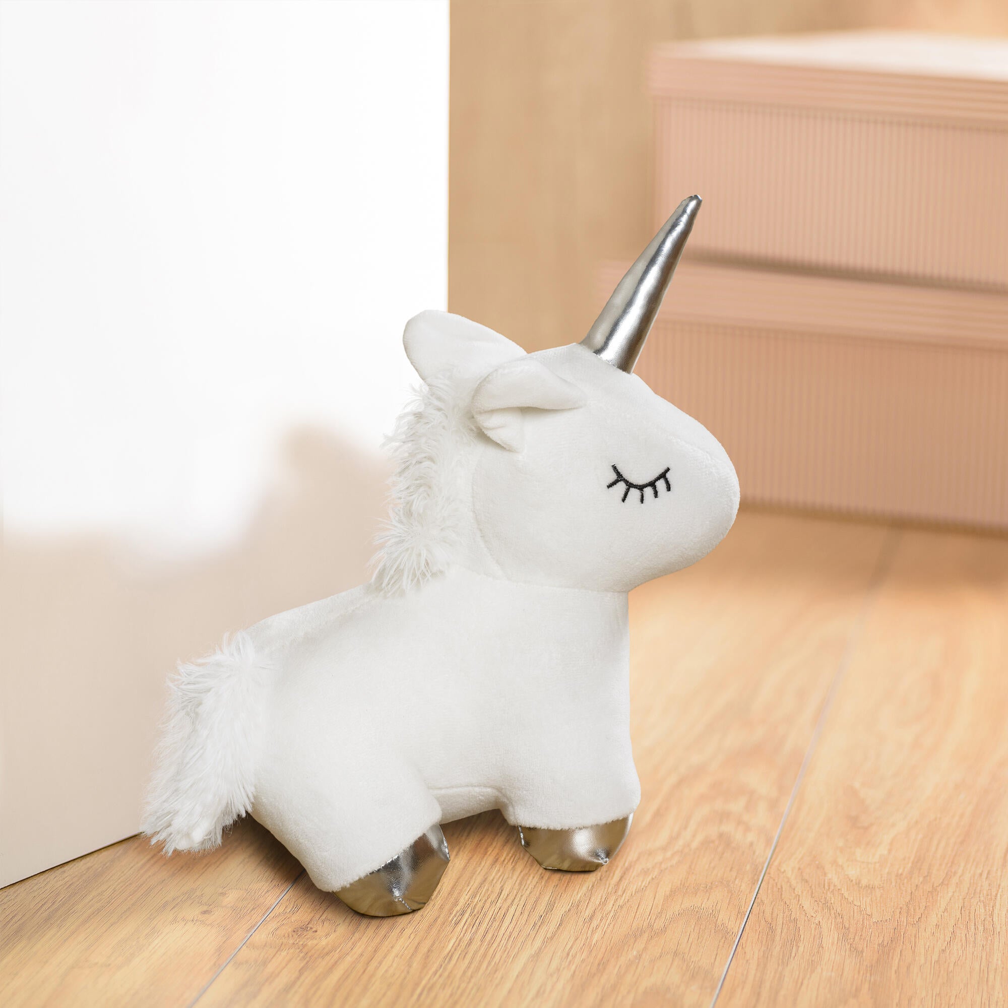 Bloque-porte amovible REI Unicorne blanc en tissu 1kg | Leroy Merlin