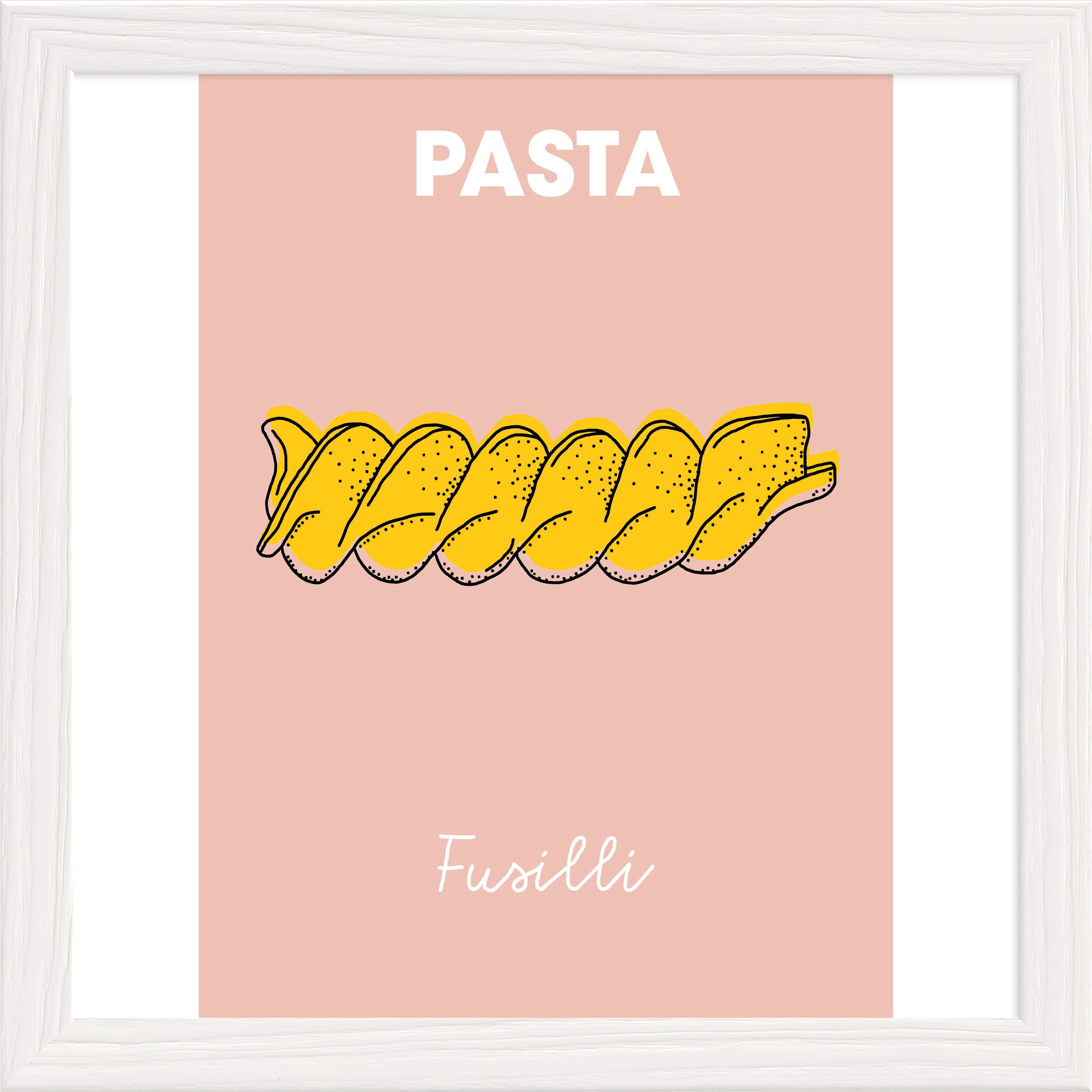 Stampa incorniciata su mdf Pasta fusilli rosa 25 x 25 cm | Leroy Merlin