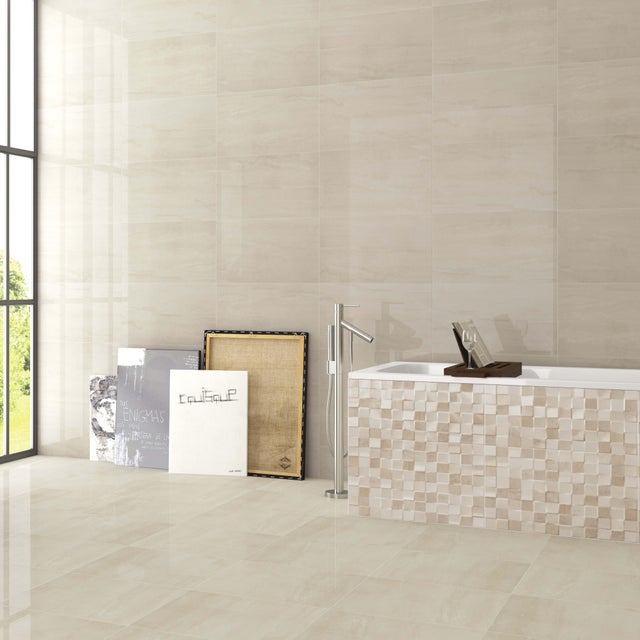 Azulejos beige para baño: limpieza rápida y resistencia elevada