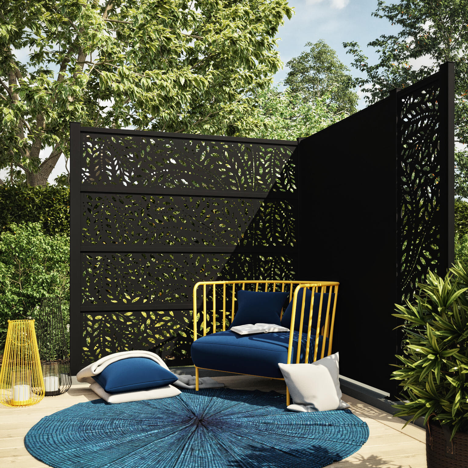 Kit palissade noir Klos up ! Sylva, L.177 x H. 181 cm | Leroy Merlin