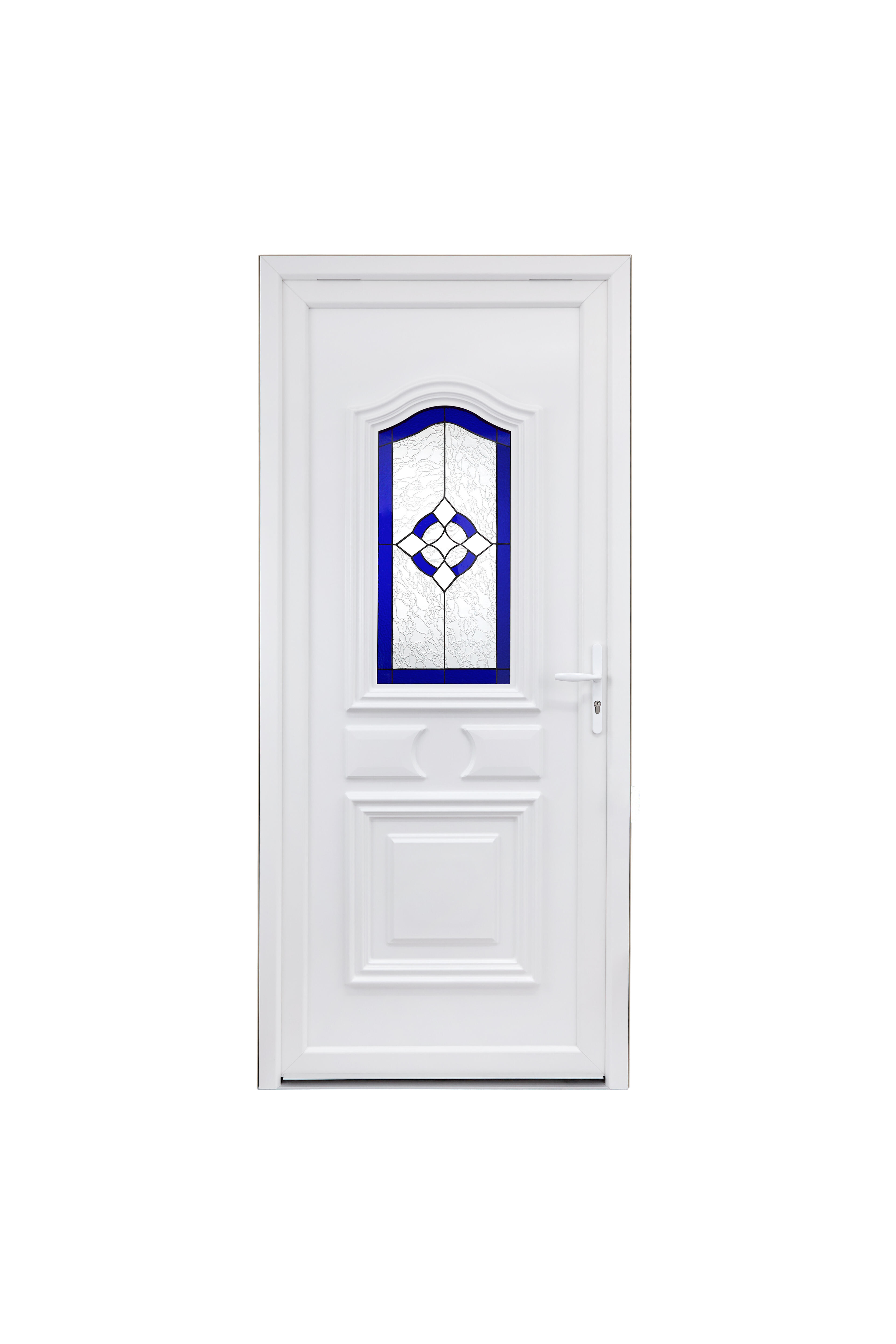 Porte d'entrée PVC Granada 2 Essentiel H.215 x l.90 cm vitrée blanc, p ...