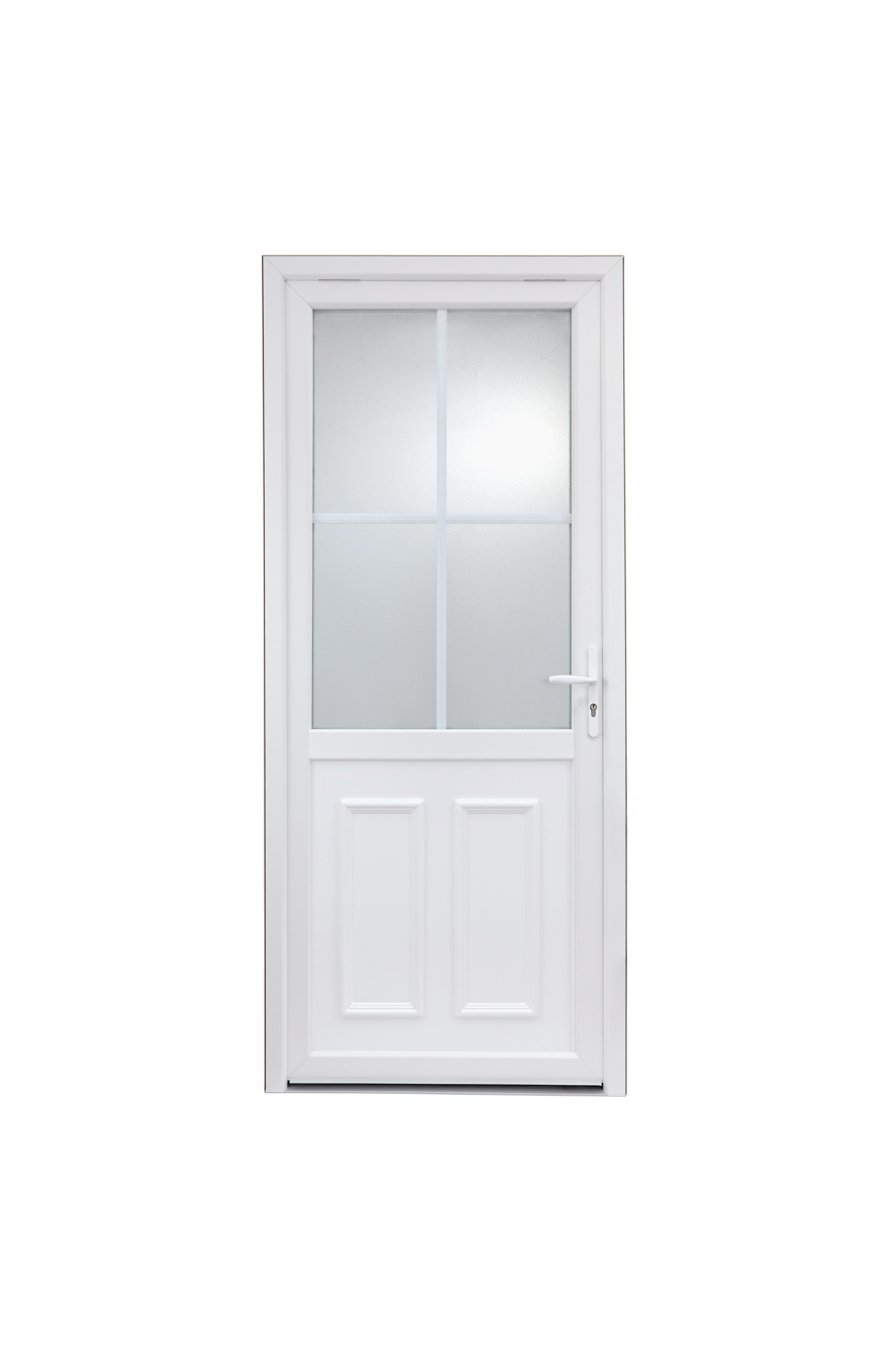 Porte d'entrée PVC Tours Essentiel H.215 x l.90 cm vitrée blanc, pous ...