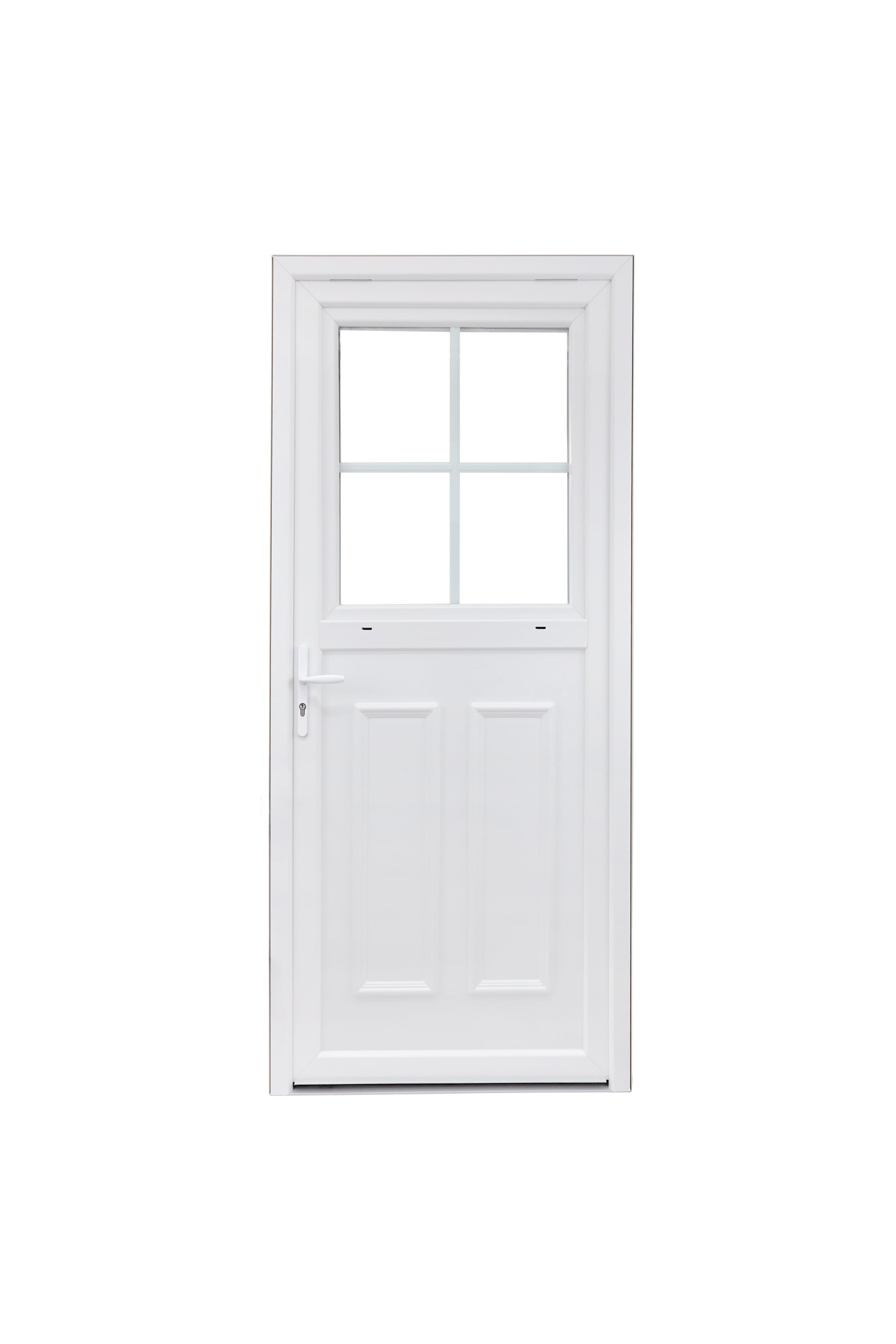 Porte d'entrée PVC Fermiere Essentiel H.215 x l.90 cm vitrée blanc, pou ...