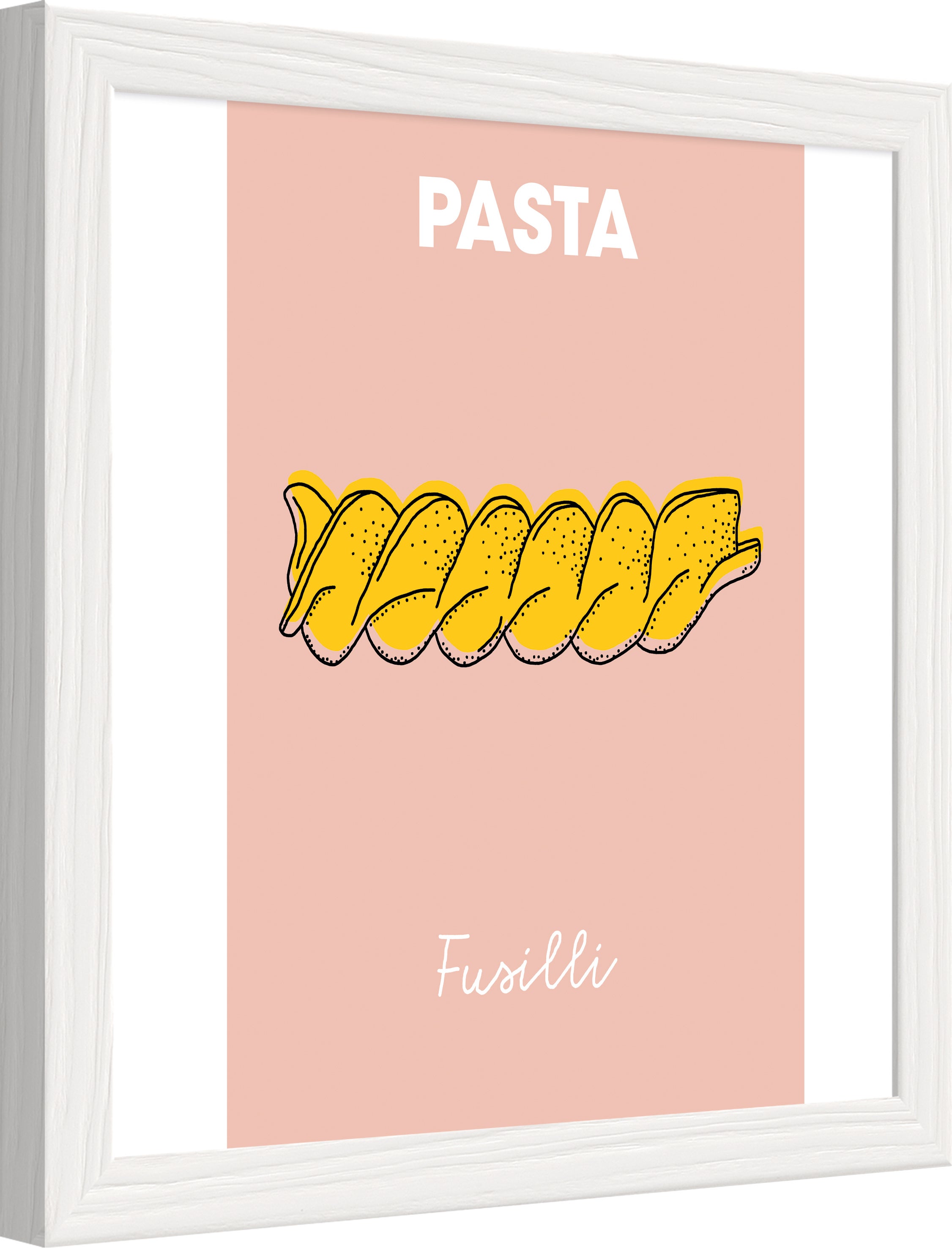 Stampa incorniciata su mdf Pasta fusilli rosa 25 x 25 cm | Leroy Merlin