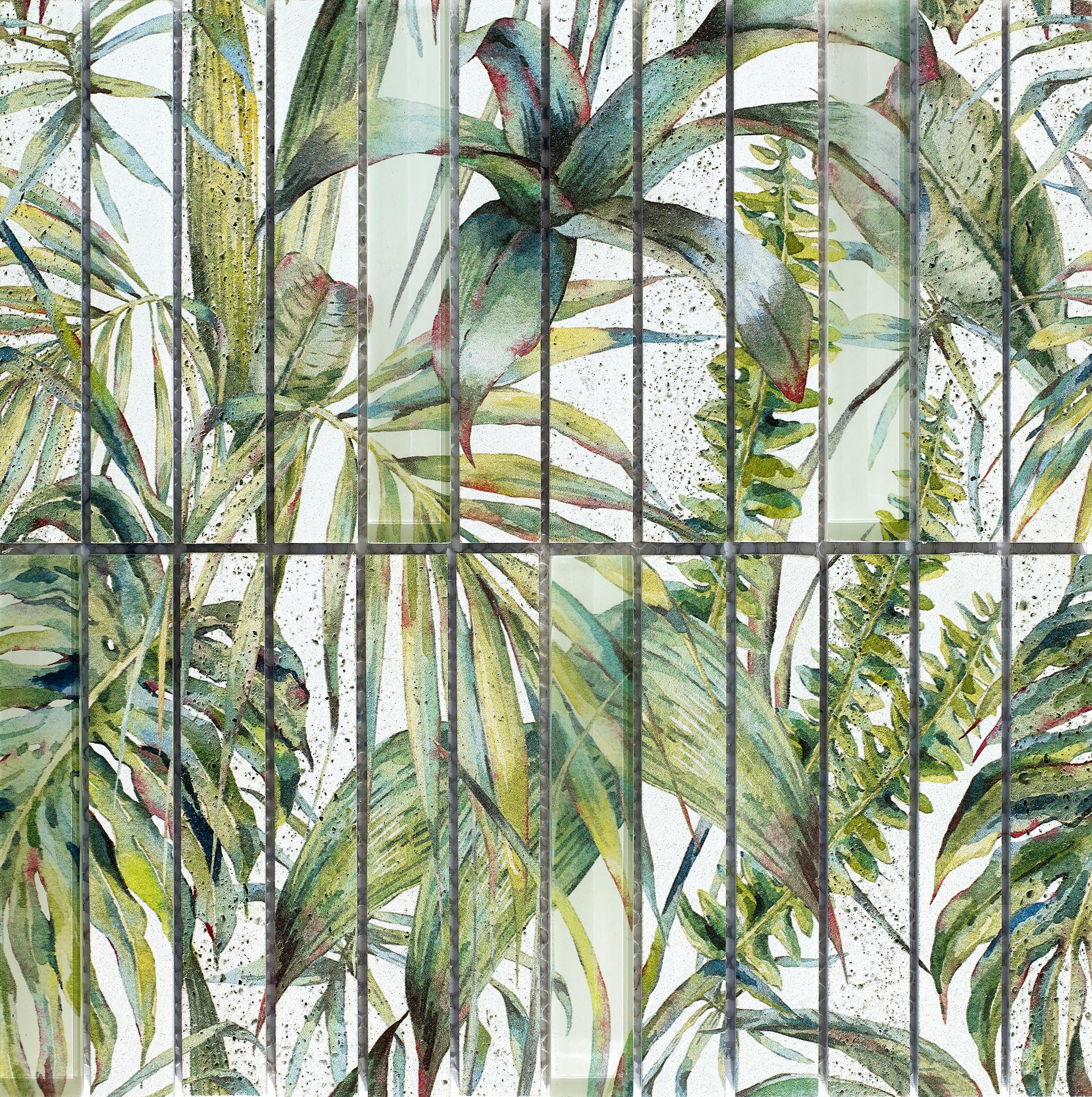 Azulejo mosaico mármol Selva efecto color plano verde 30x30 cm | Leroy ...