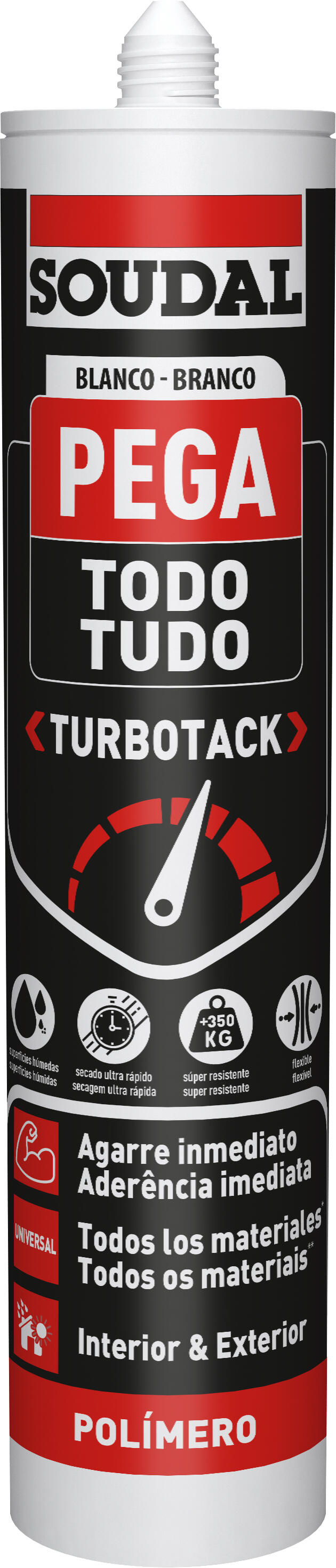 Adhesivo de montaje SOUDAL Pega Todo Turbotack 290 ml blanco para ...