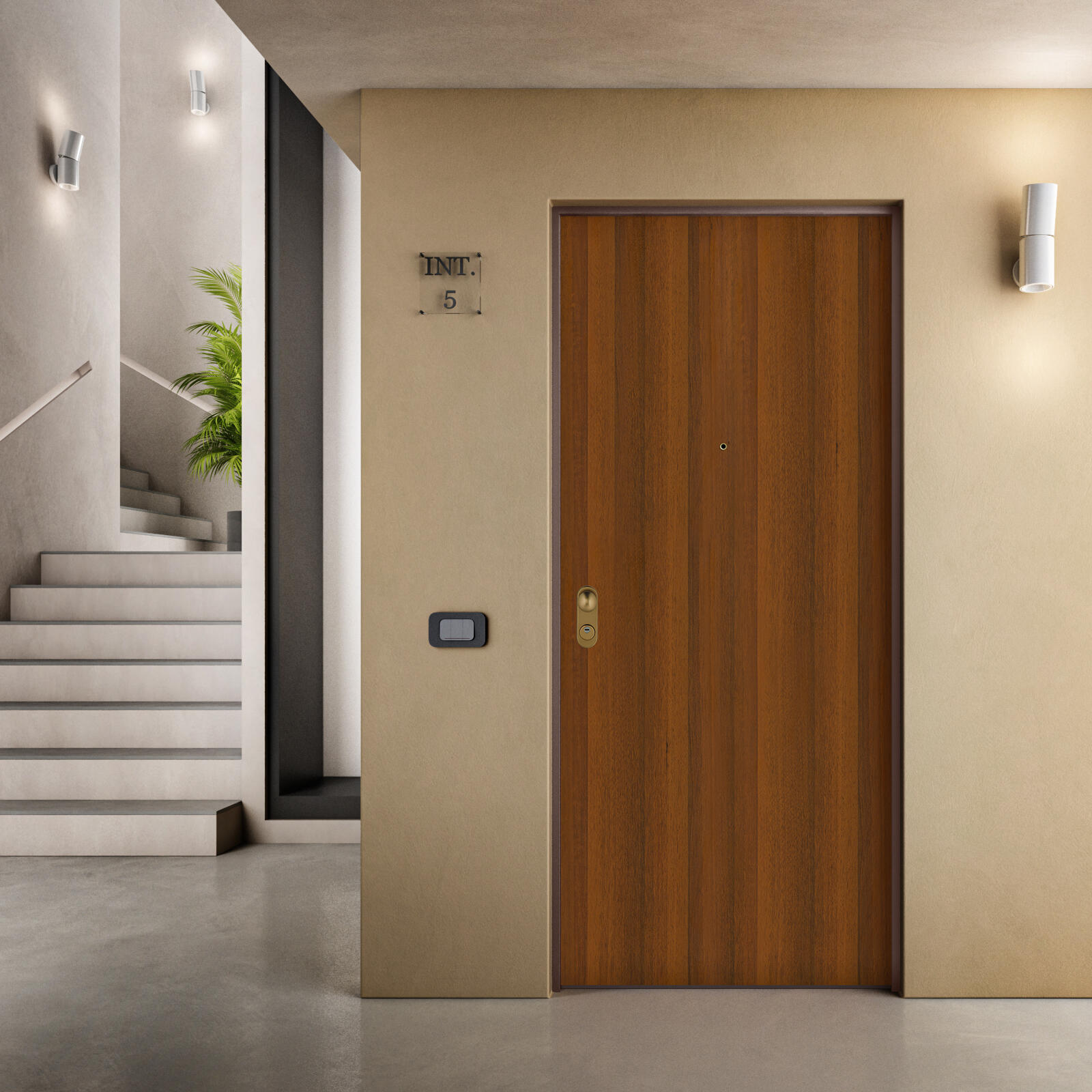 Porta blindata DI.BI. Meraville L 80 x H 200 cm noce tanganika/bianco ...