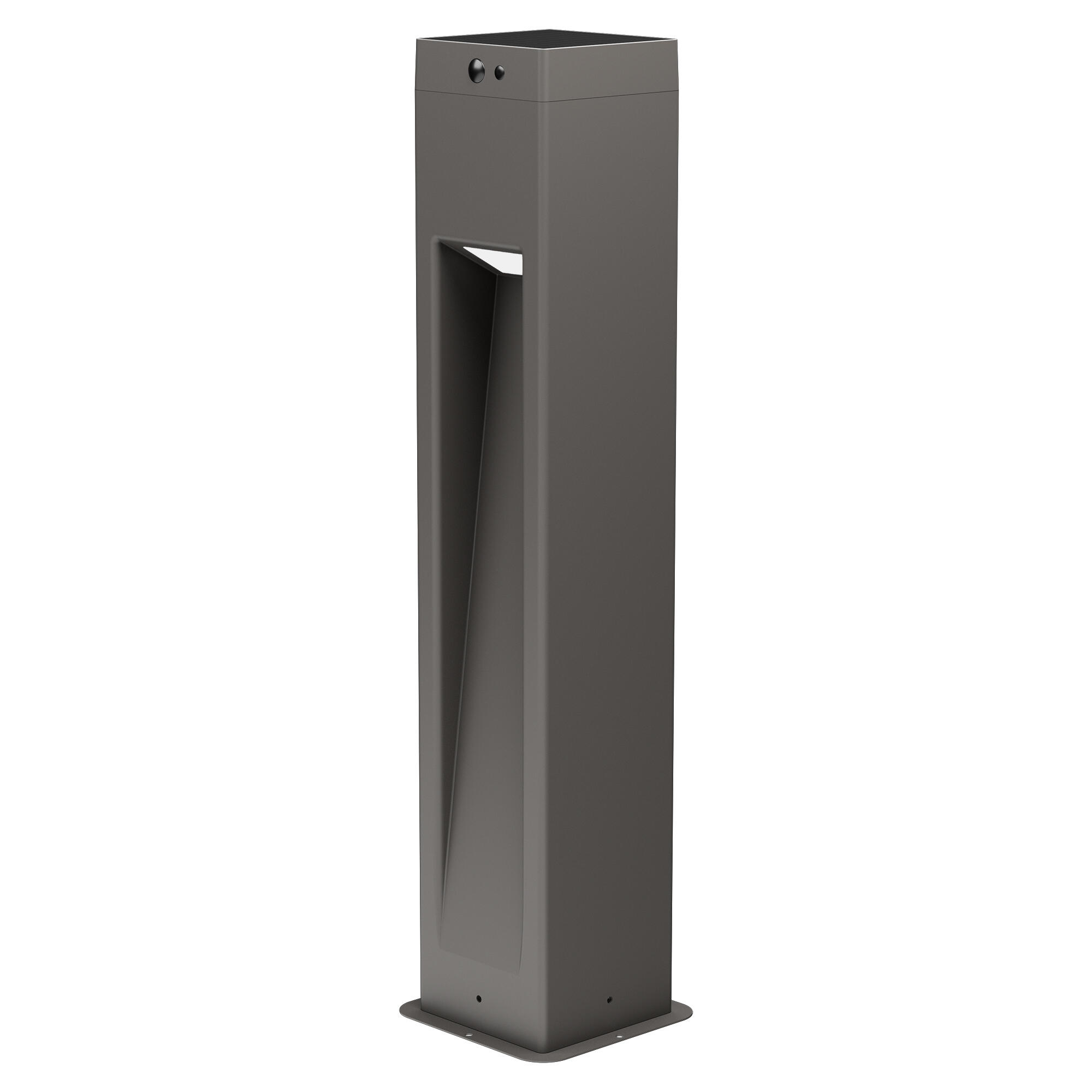 Sobremuro solar exterior LED Athos 1000 lúmenes acero gris, resistencia ...