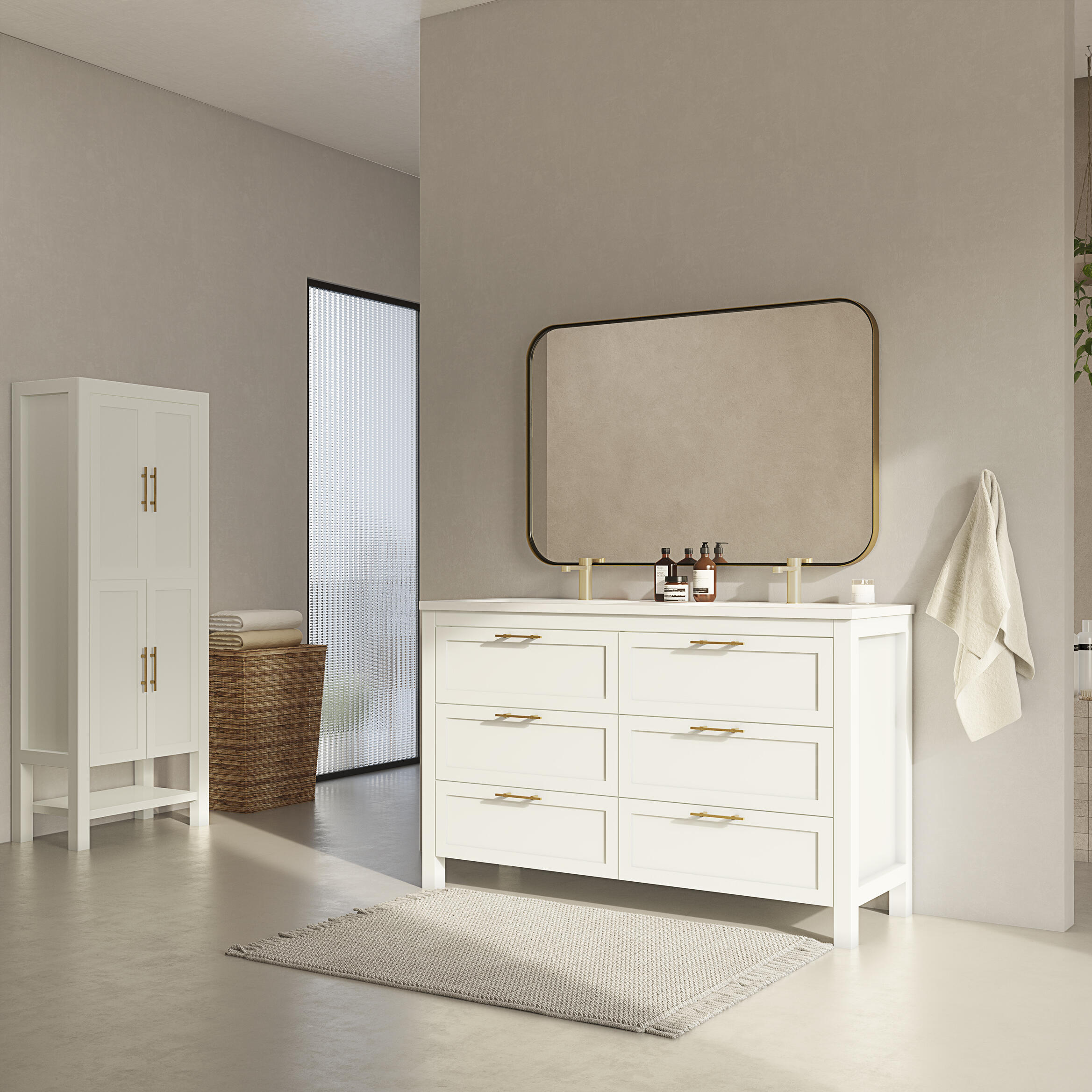 Miroir rectangulaire aluminium or Kende, l.120 x H.75 cm | Leroy Merlin