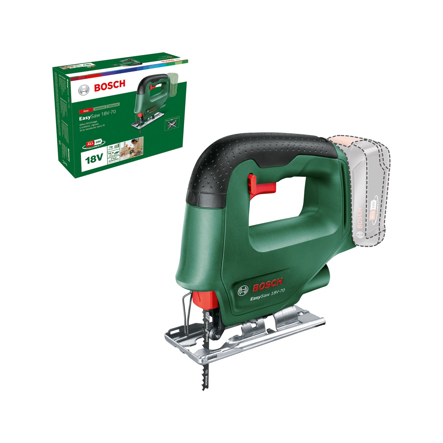Sierra calar sin cable BOSCH EASYSAW de 18 v -70, sin batería ni ...