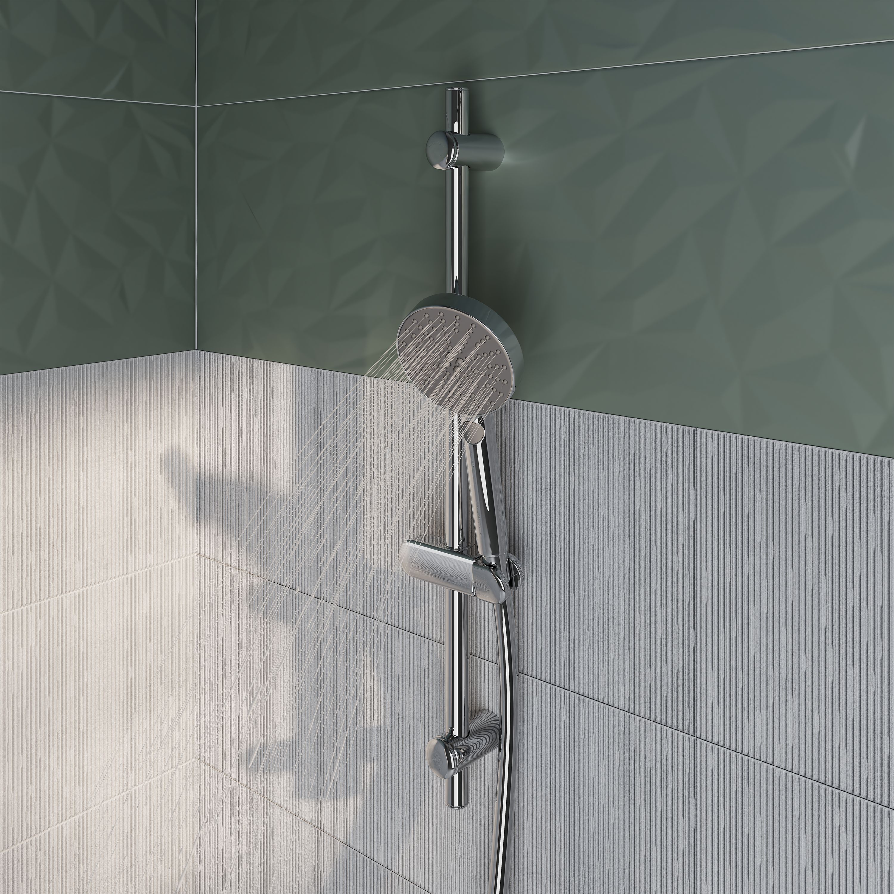 Pommeau De Douche 3 Jets Flexible Et Barre Chromé Sensea Easy Leroy