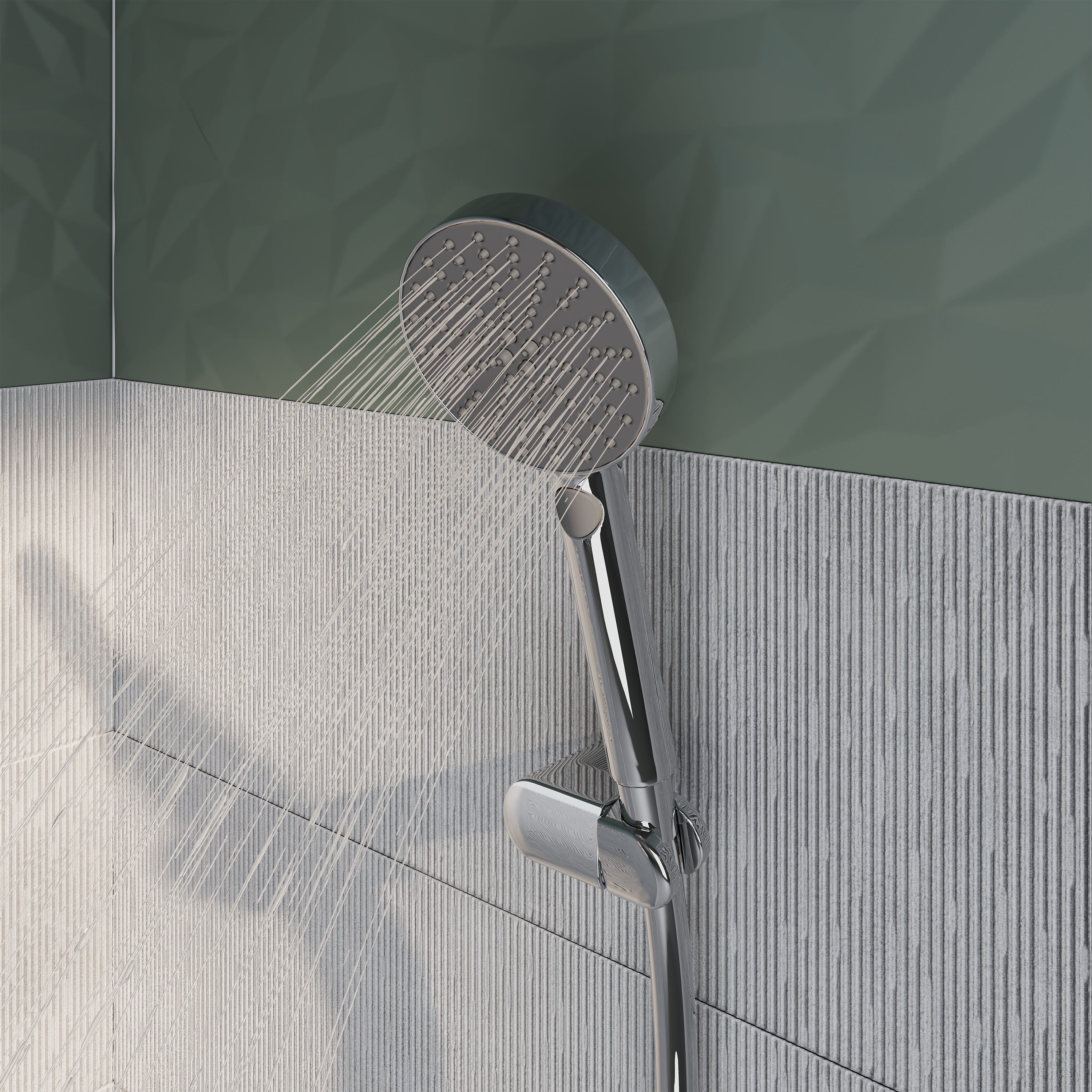 Pommeau De Douche 3 Jets Flexible Et Support3 Sensea Easy Chromé