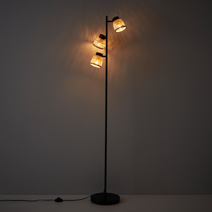 Lampa podłogowa Ninon czarna bambus E14 Inspire - Leroy Merlin